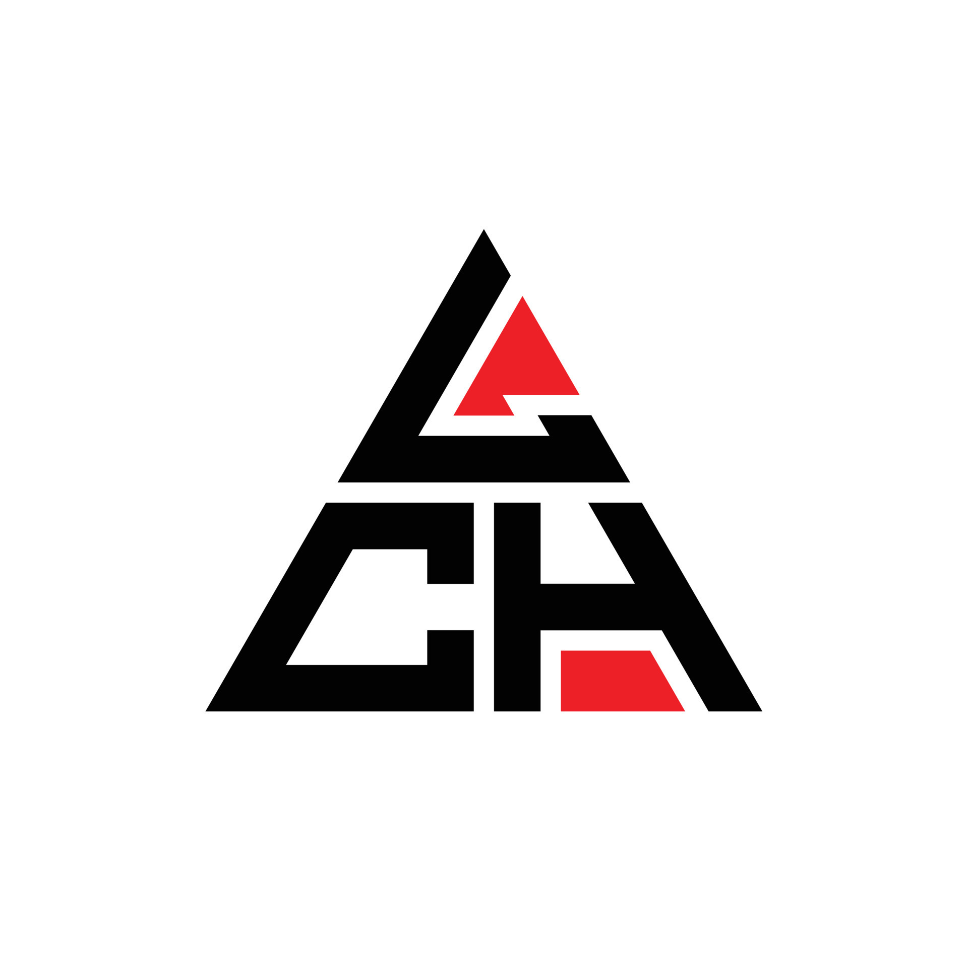 Diseño de logotipo de letra triangular lch con forma de triángulo. monograma de diseño de ...