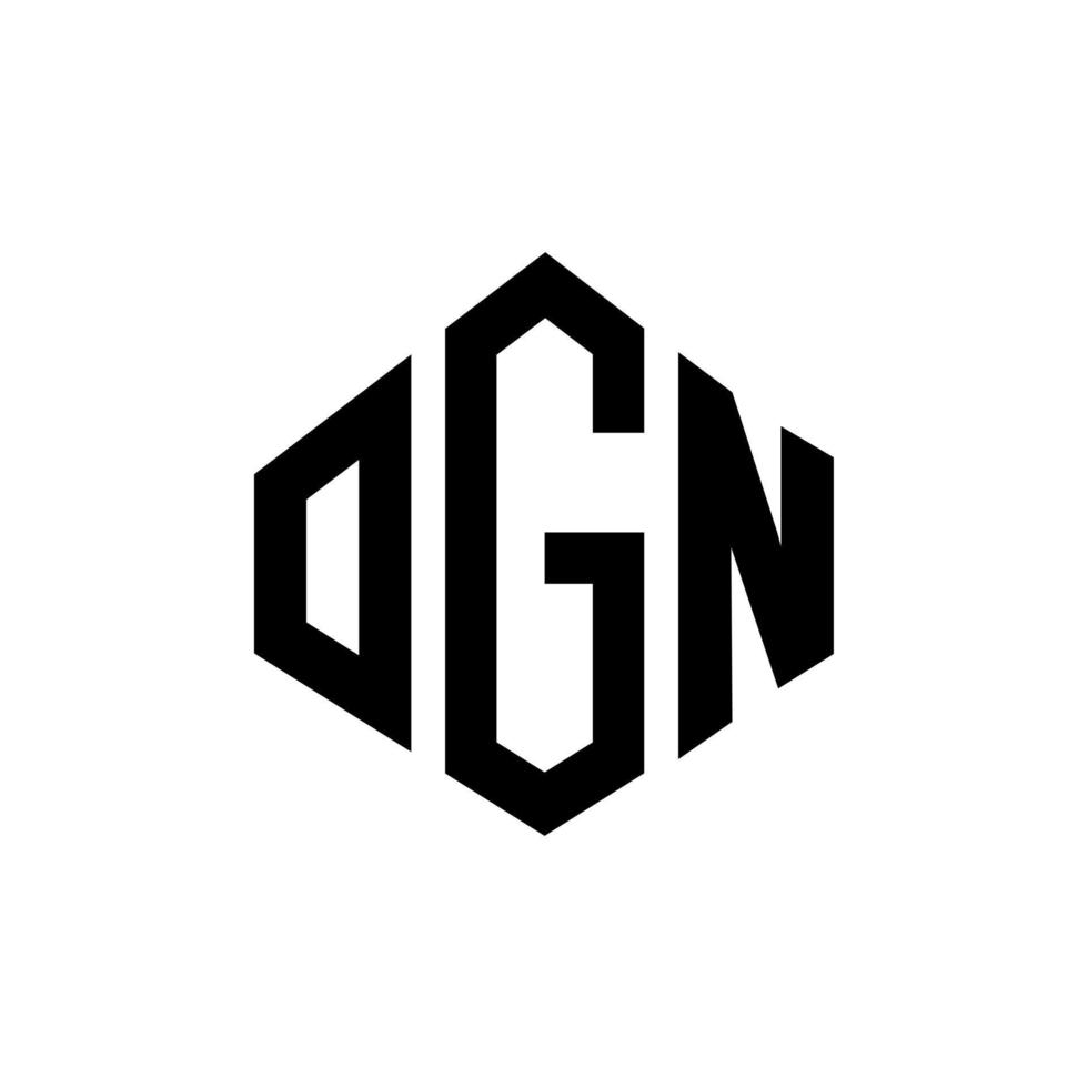 diseño de logotipo de letra ogn con forma de polígono. diseño de logotipo en forma de cubo y ...