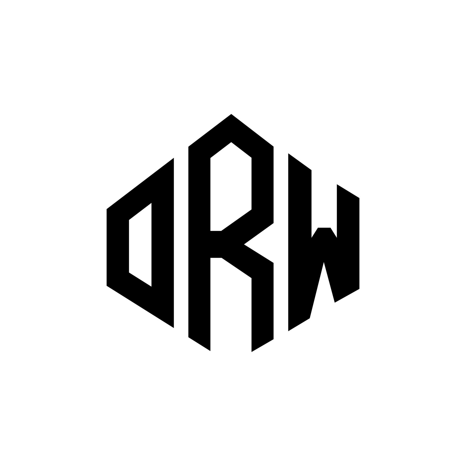 diseño de logotipo de letra orw con forma de polígono. orw polígono y diseño de logotipo en ...
