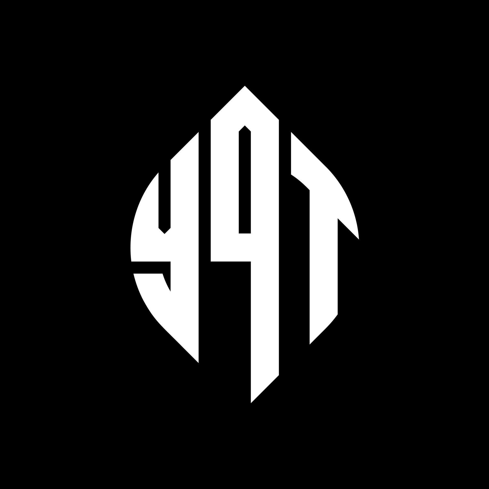 YQT circle letter logo design with circle and ellipse shape. YQT ellipse letters with ...