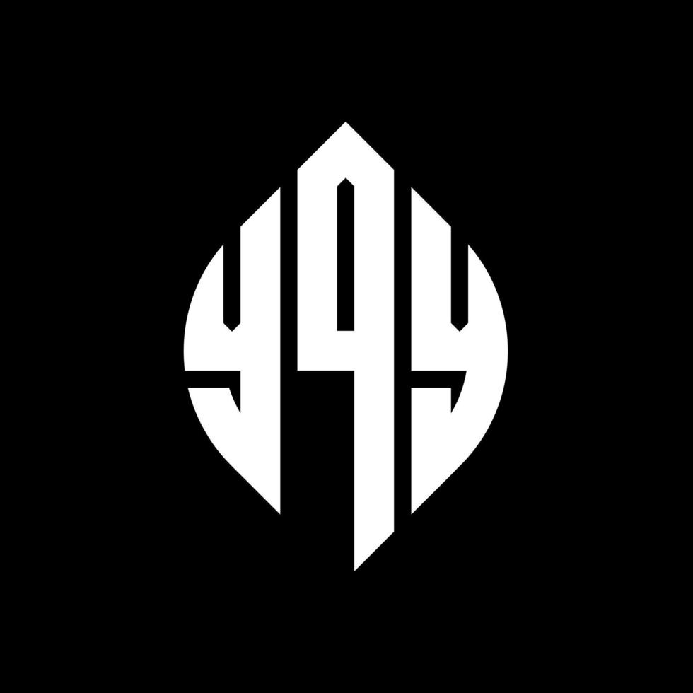 diseño de logotipo de letra de círculo yqy con forma de círculo y elipse. letras de elipse yqy ...