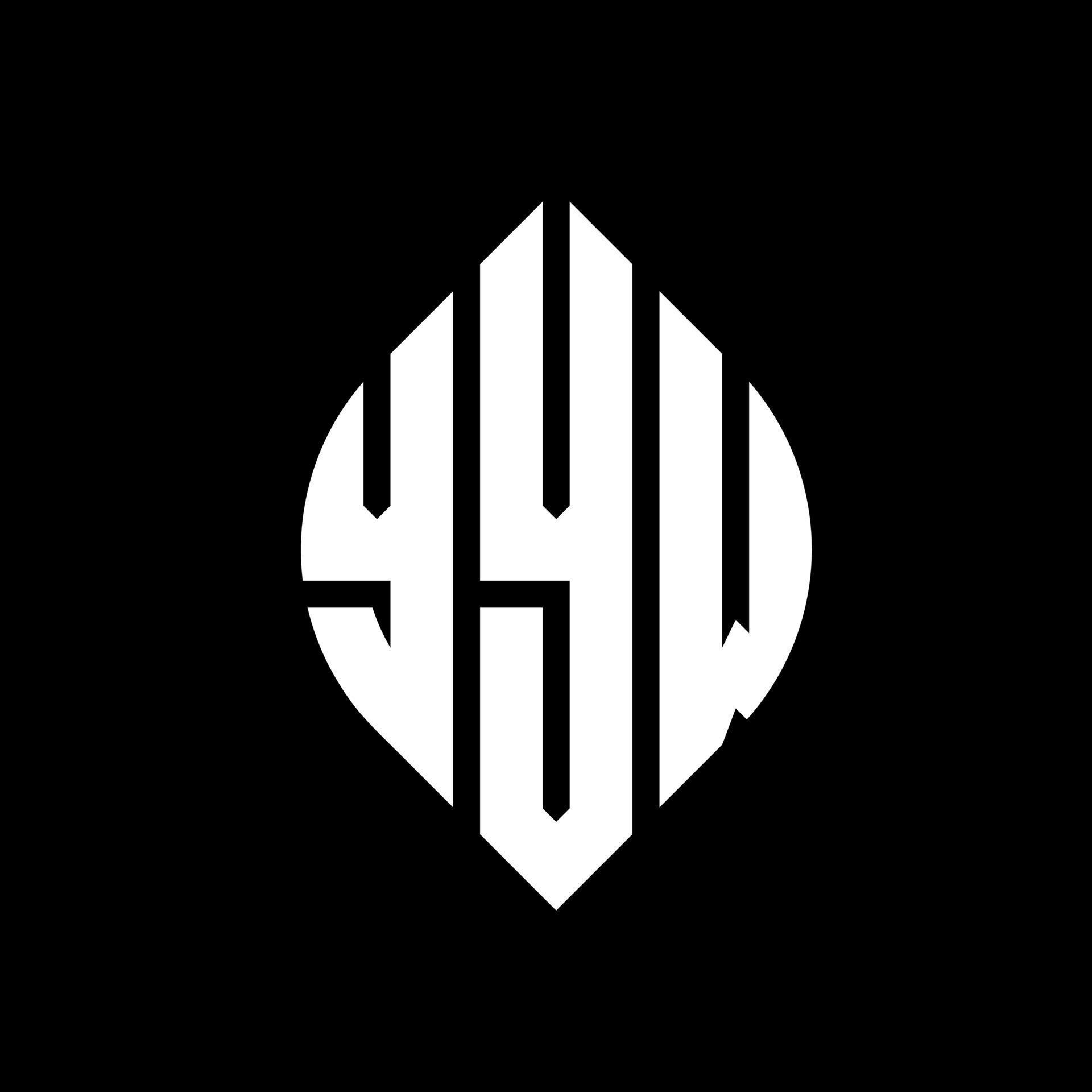 YYW circle letter logo design with circle and ellipse shape. YYW ellipse letters with ...