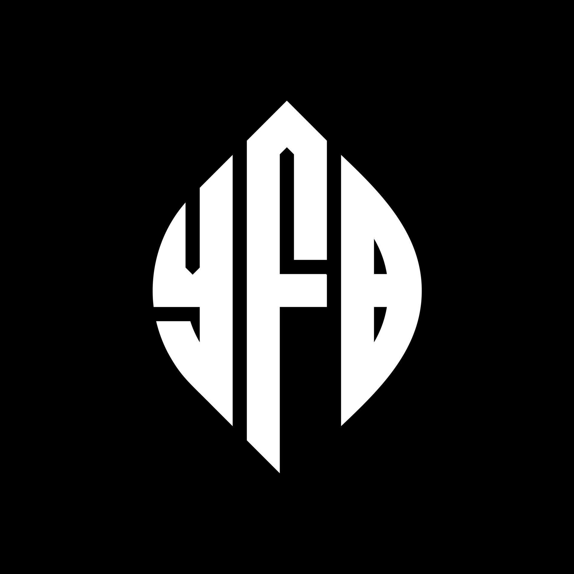 YFB circle letter logo design with circle and ellipse shape. YFB ellipse letters with ...
