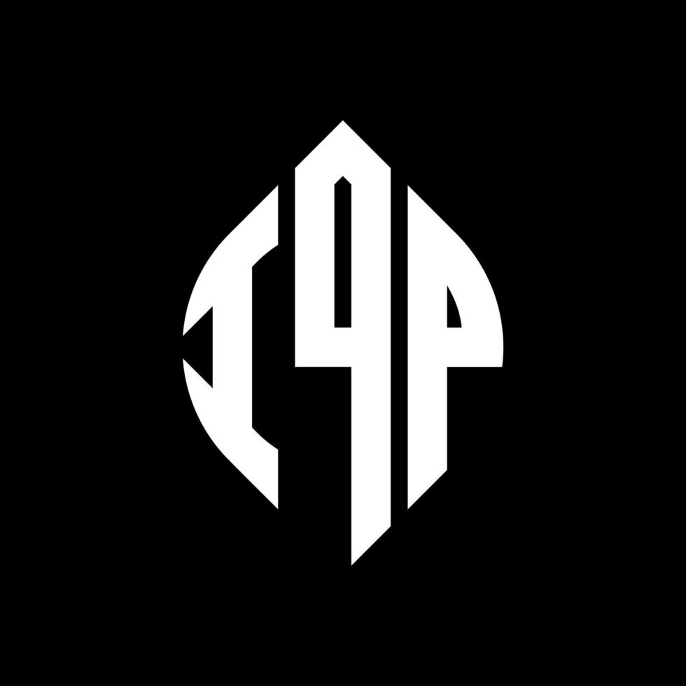 Diseño de logotipo de letra de círculo iqp con forma de círculo y elipse. Letras de elipse iqp ...