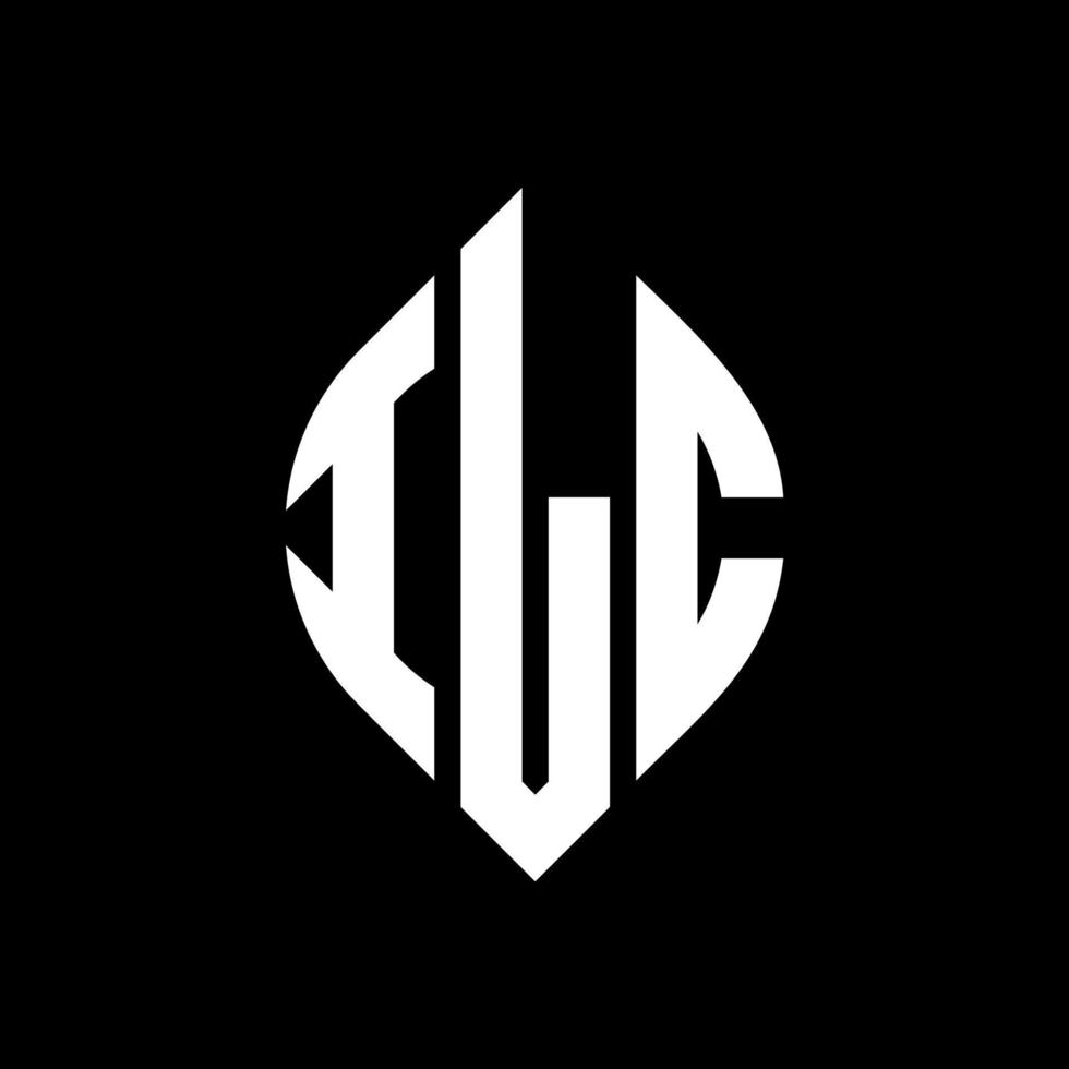 diseño de logotipo de letra de círculo ilc con forma de círculo y elipse. ilc letras elipses con ...