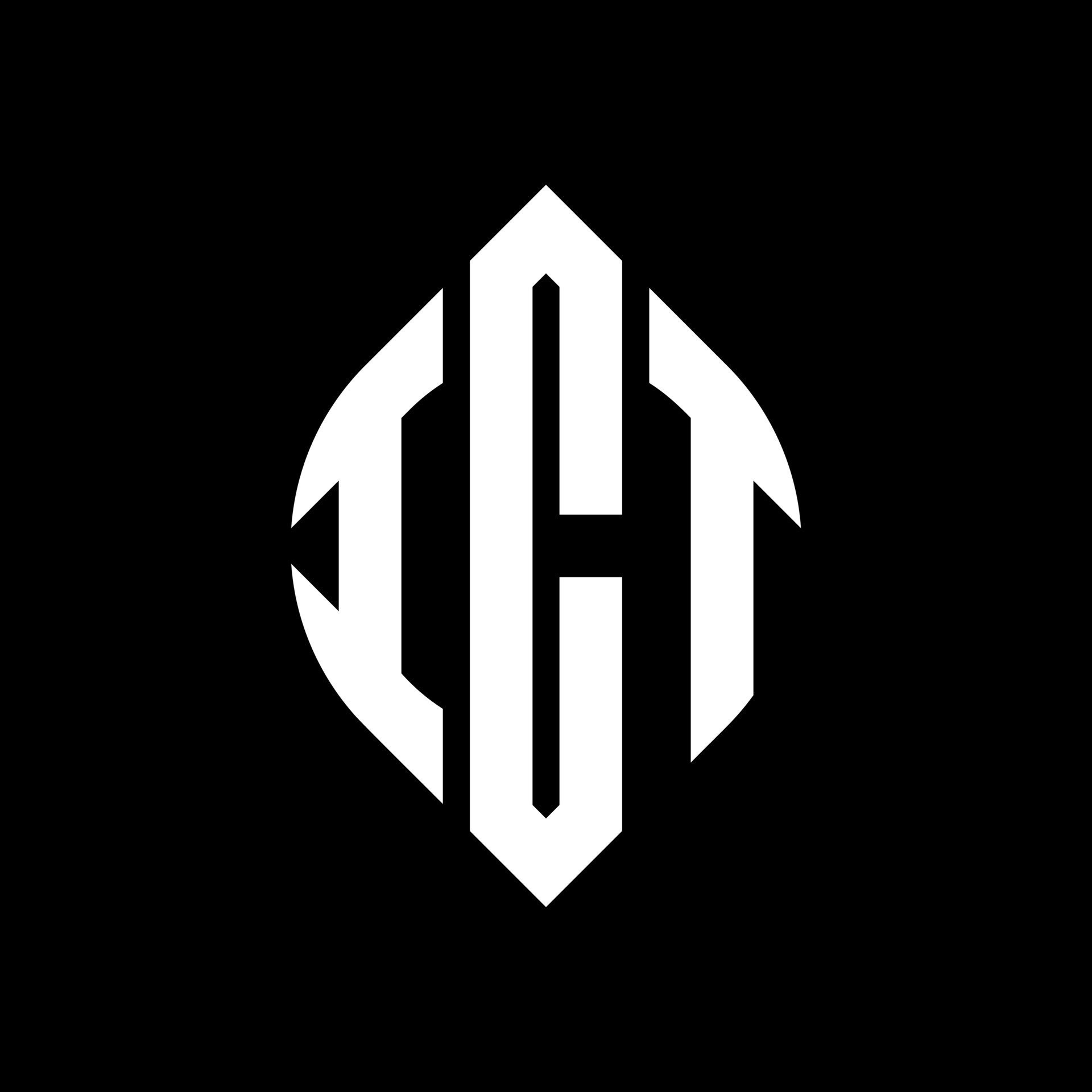 ICT circle letter logo design with circle and ellipse shape. ICT ...