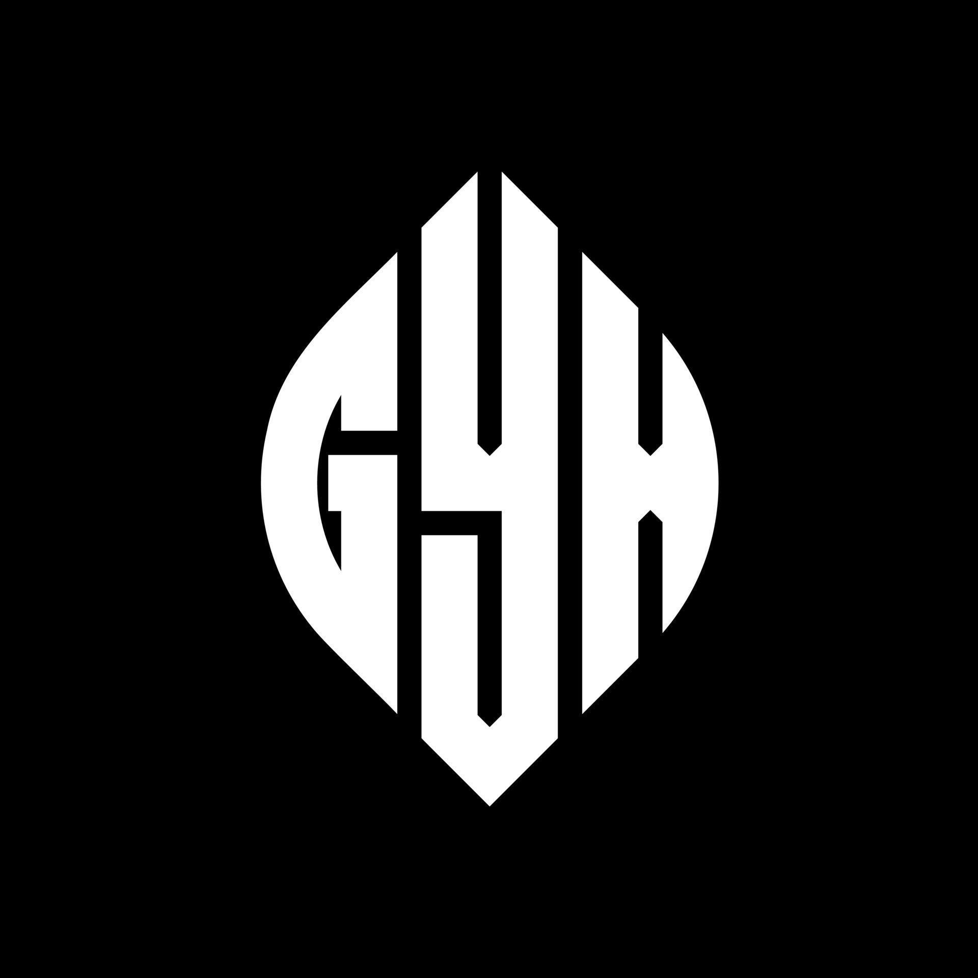 GYX circle letter logo design with circle and ellipse shape. GYX ellipse letters with ...