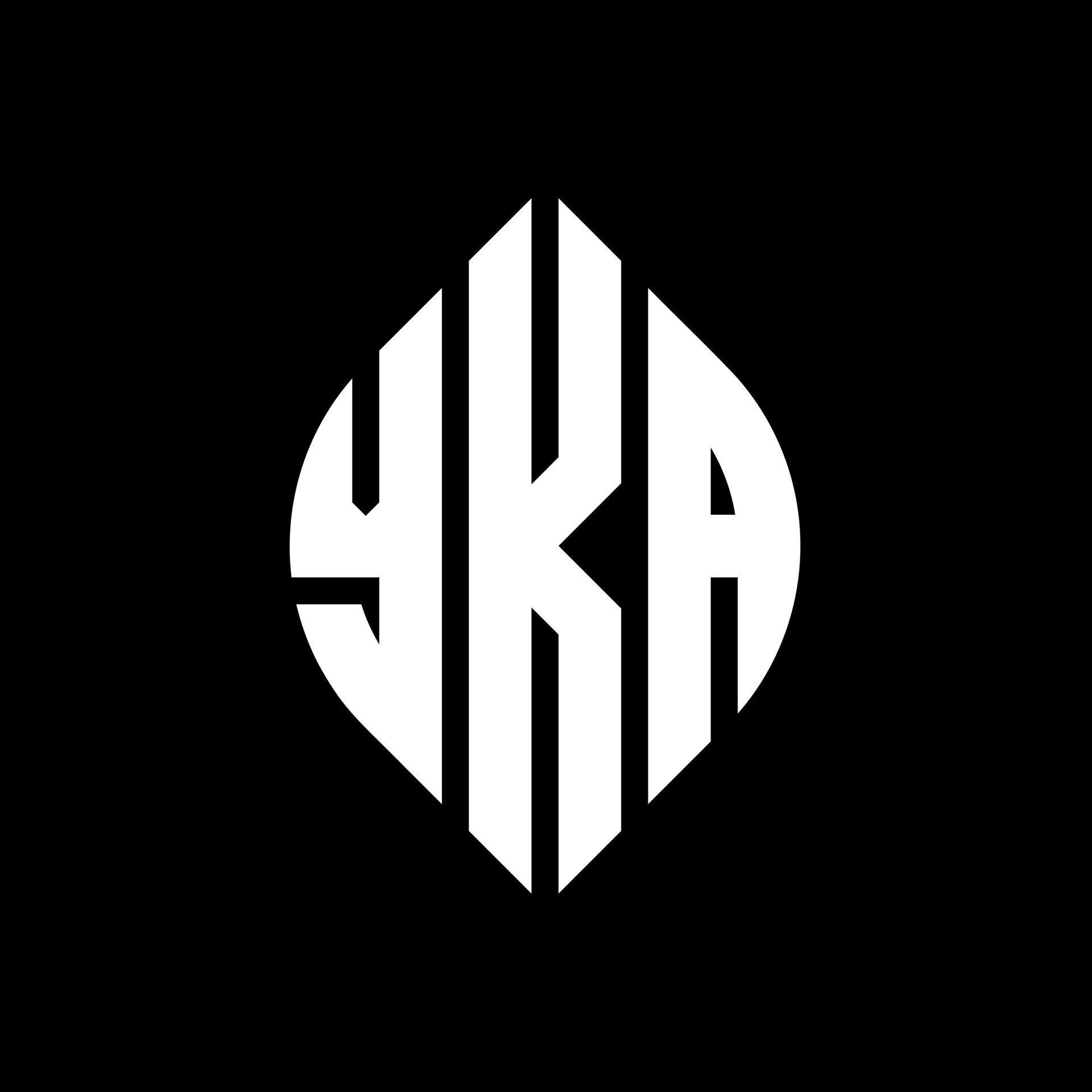 diseño de logotipo de letra de círculo yka con forma de círculo y elipse. yka letras elipses con ...