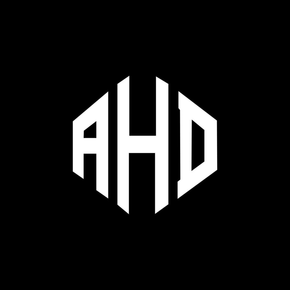 diseño de logotipo de letra ahd con forma de polígono. diseño de logotipo en forma de cubo y ...