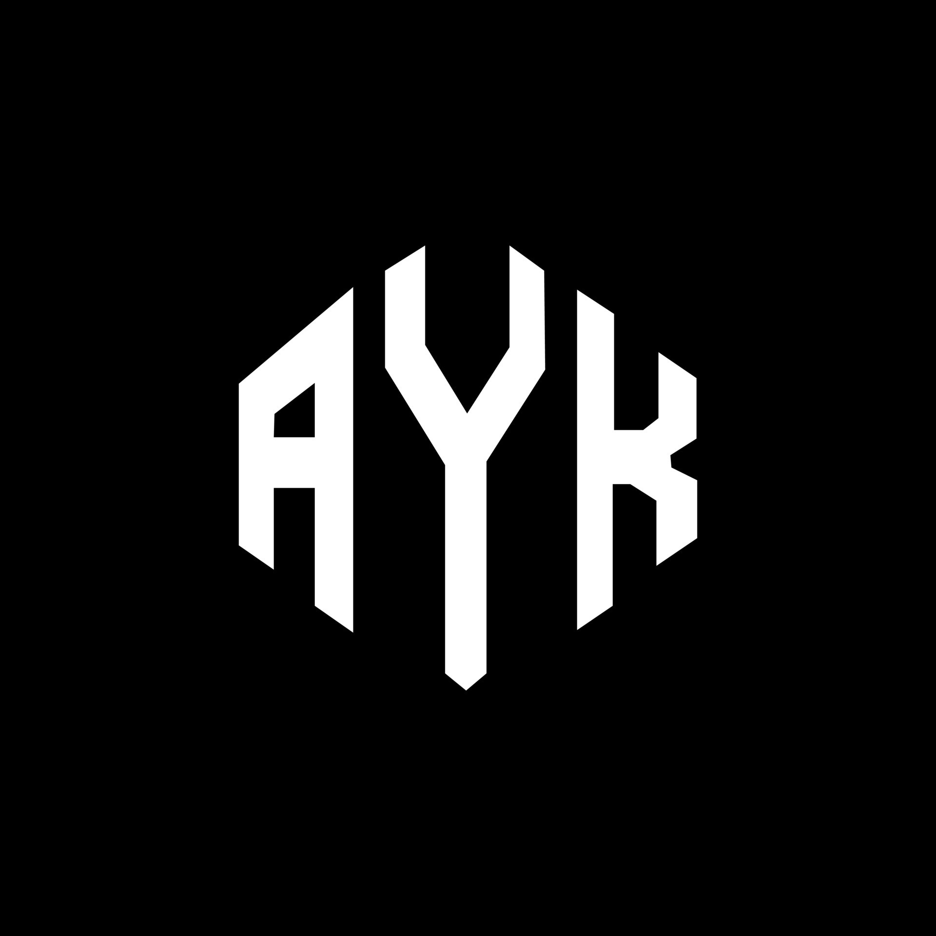 diseño de logotipo de letra ayk con forma de polígono. ayk polígono y diseño de logotipo en ...