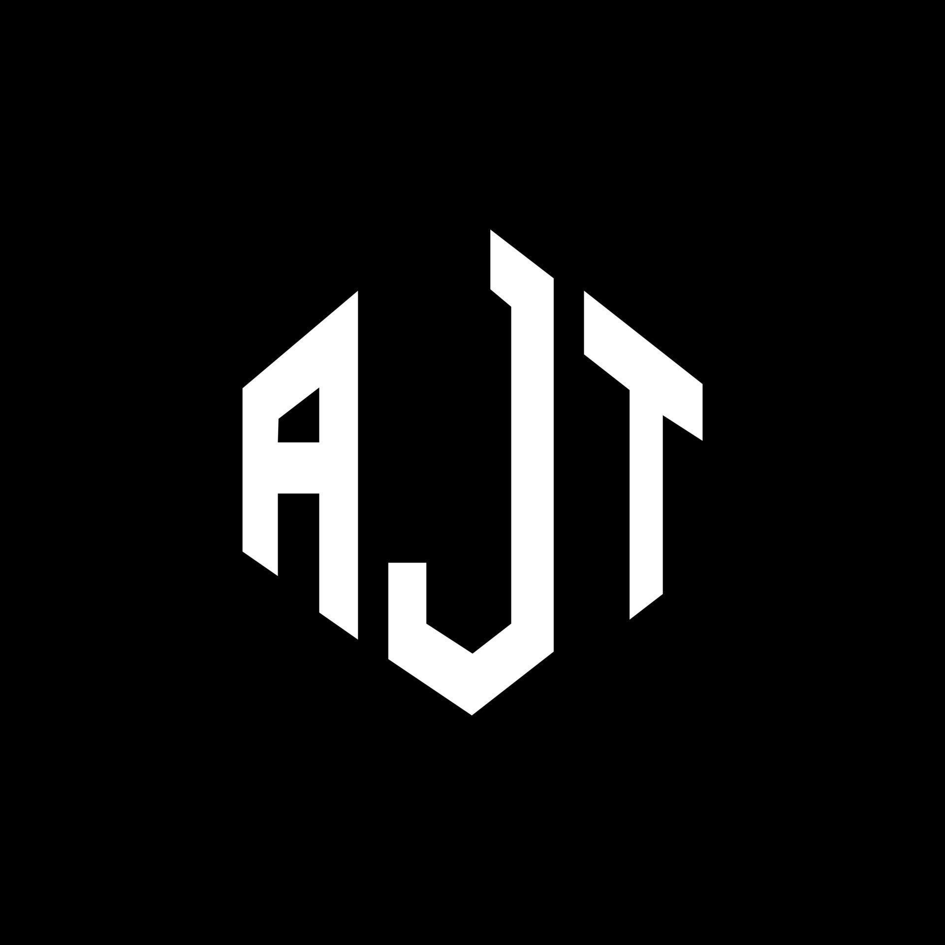 AJT letter logo design with polygon shape. AJT polygon and cube shape logo design. AJT hexagon ...