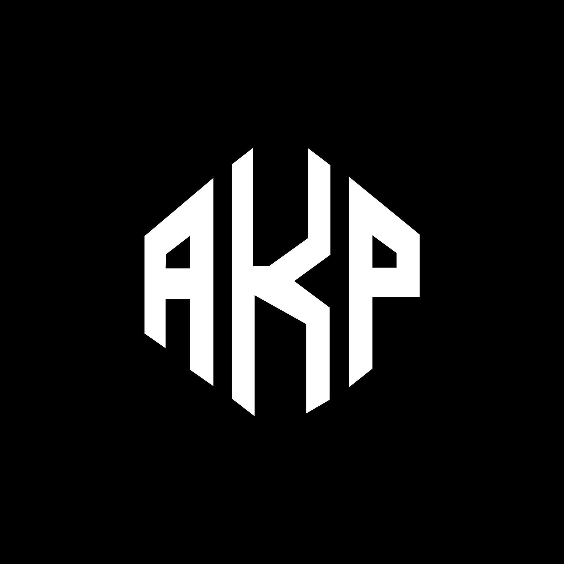 AKP letter logo design with polygon shape. AKP polygon and cube shape ...