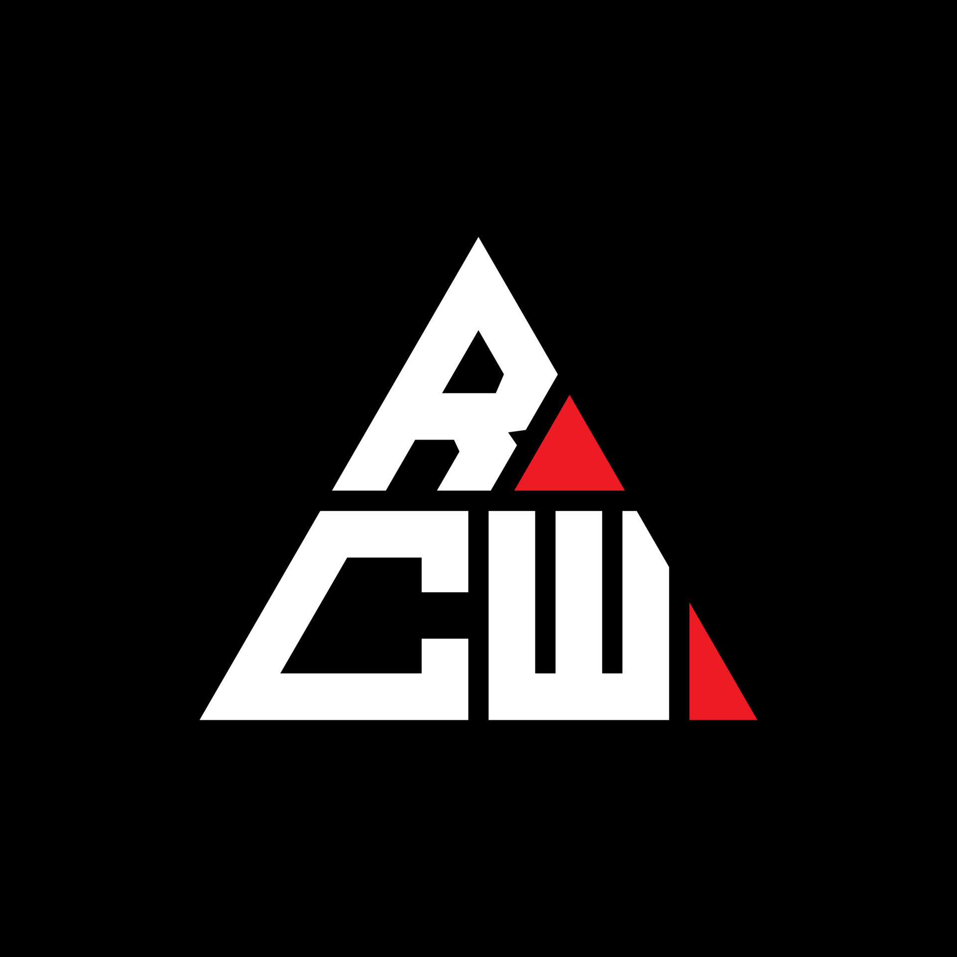 diseño de logotipo de letra de triángulo rcw con forma de triángulo. monograma de diseño de ...