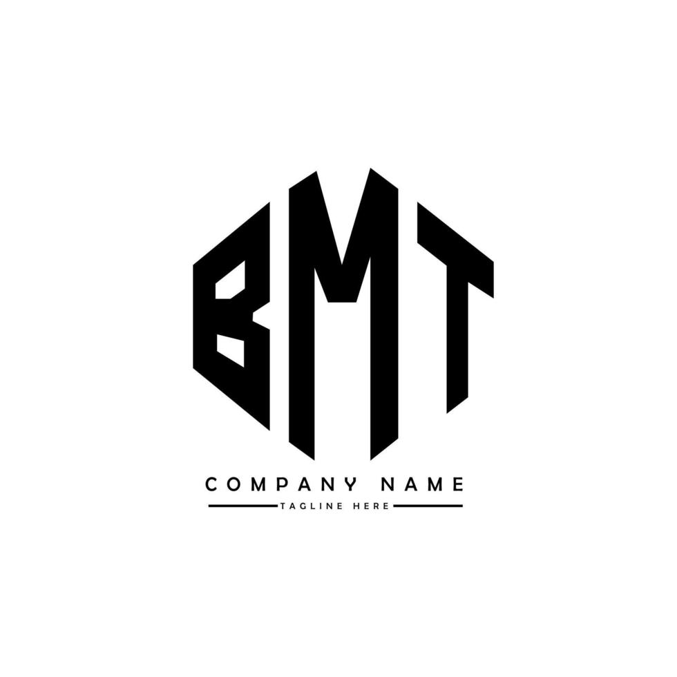 BMT letter logo design with polygon shape. BMT polygon and cube shape logo design. BMT hexagon ...
