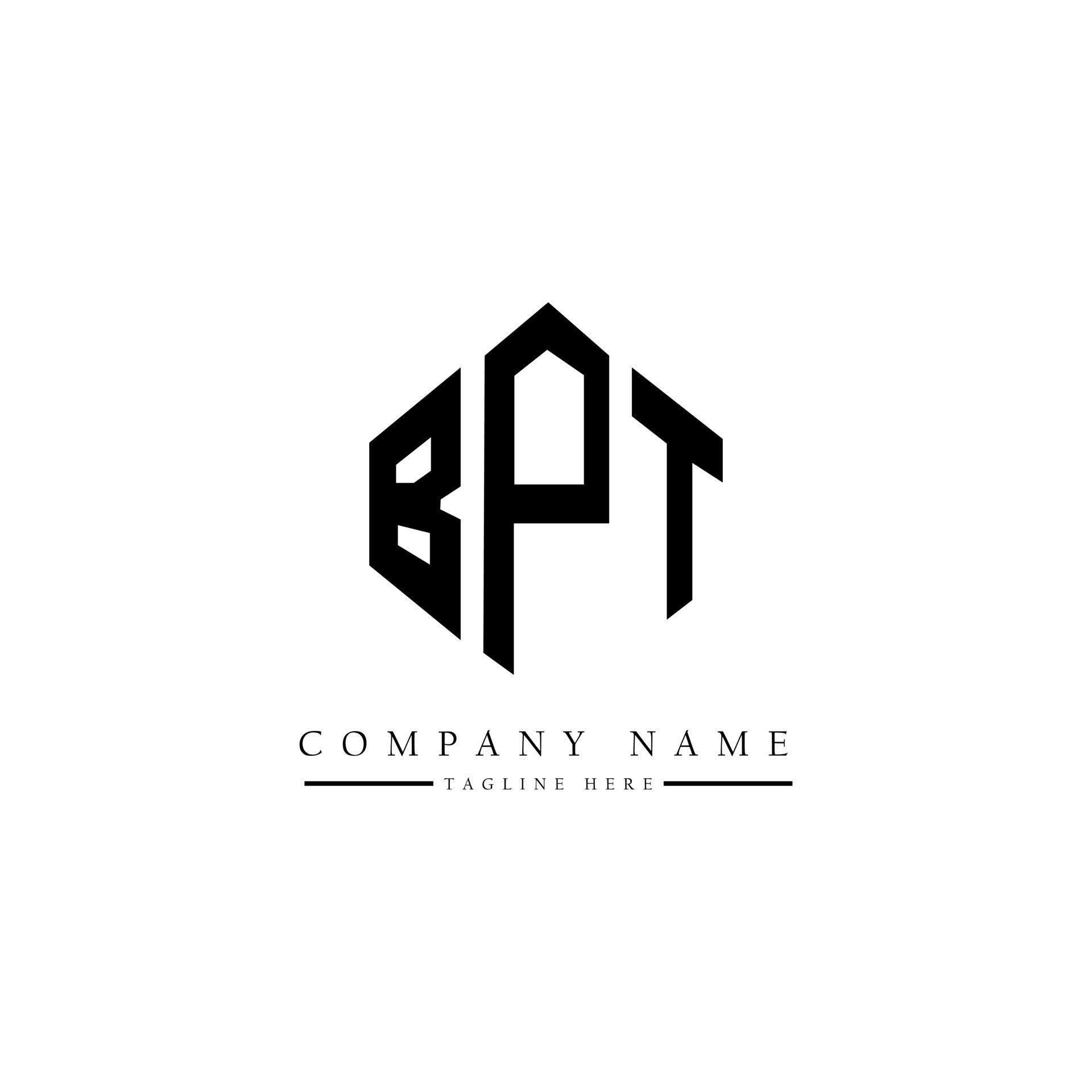 BPT letter logo design with polygon shape. BPT polygon and cube shape logo design. BPT hexagon ...