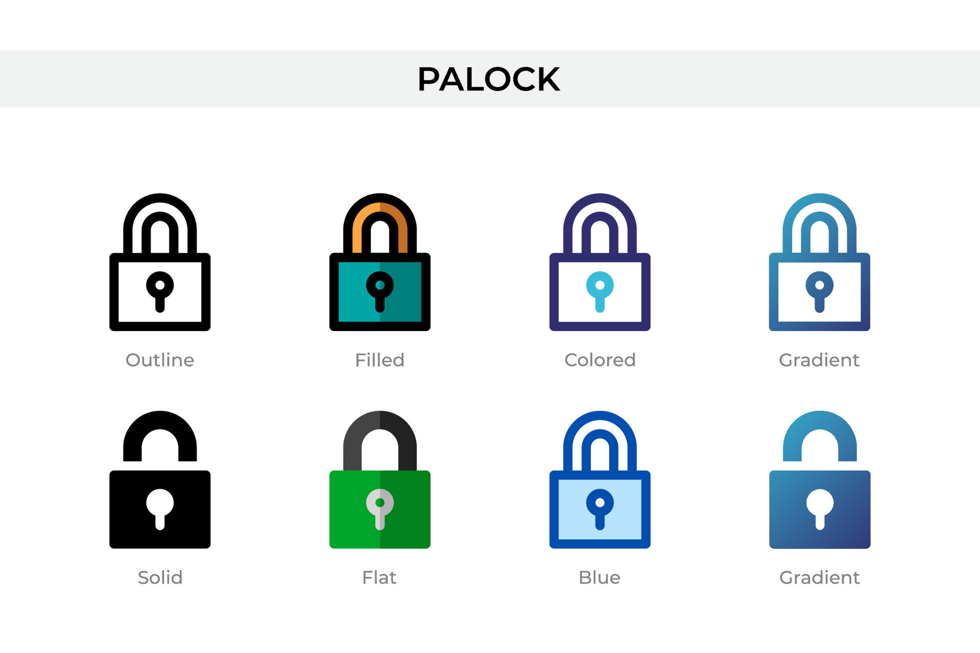 Padlock icon in different style. Padlock vector icons designed in ...