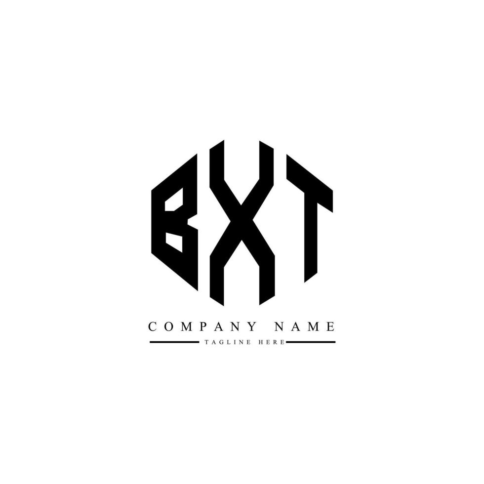 diseño de logotipo de letra bxt con forma de polígono. diseño de logotipo de forma de cubo y ...