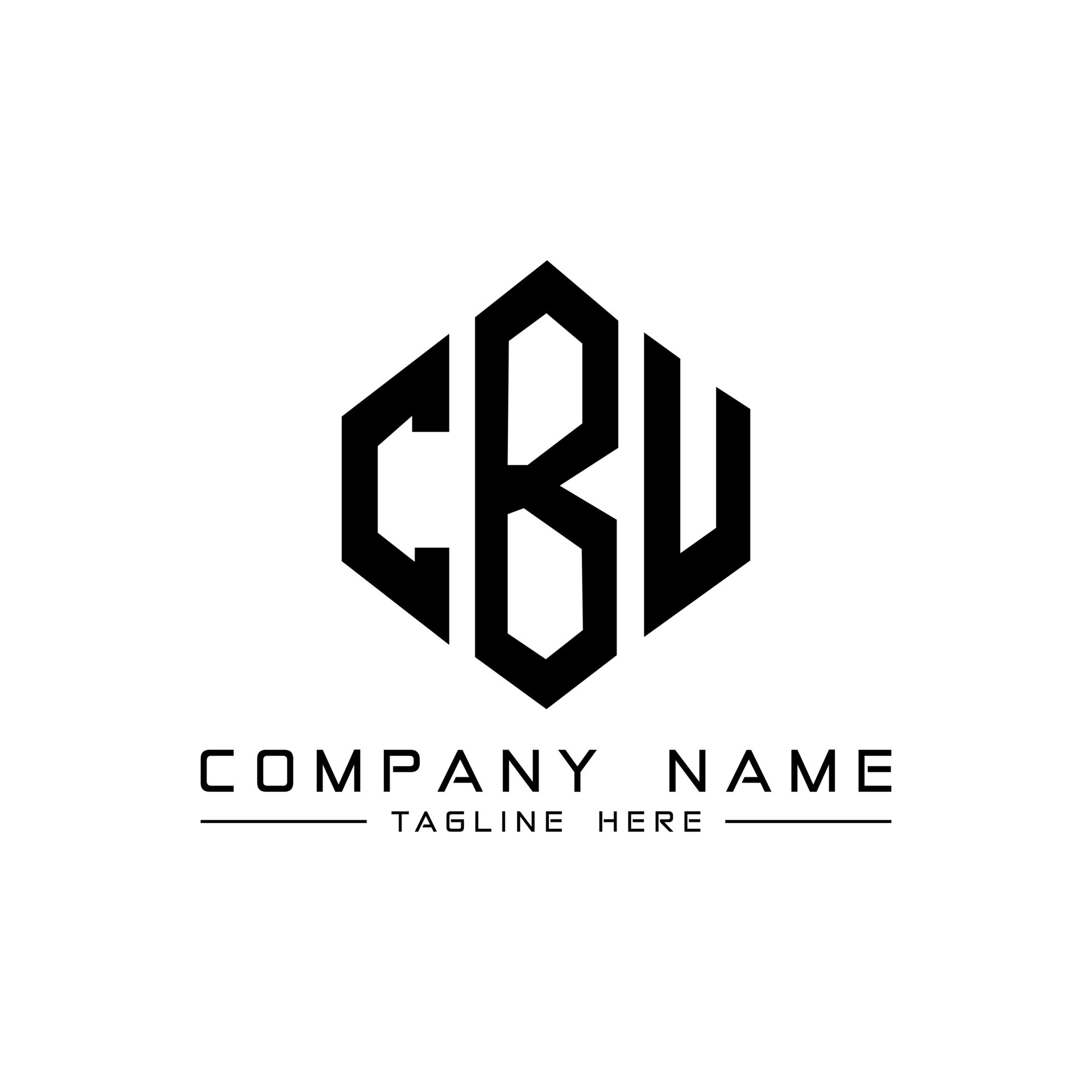CBU letter logo design with polygon shape. CBU polygon and cube shape logo design. CBU hexagon ...