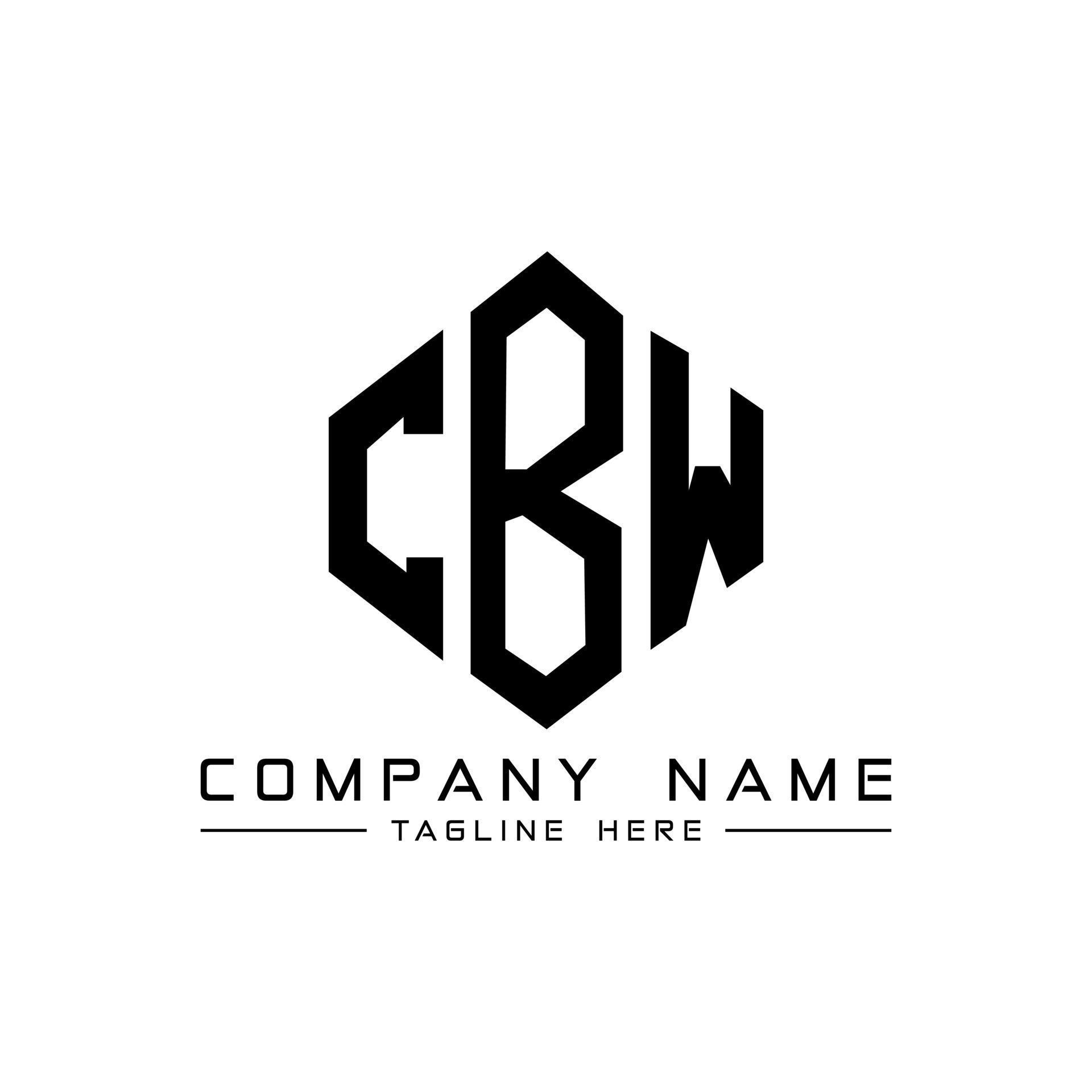 Cbw Letter Logo Design With Polygon Shape Cbw Polygon And Cube Shape Logo Design Cbw Hexagon