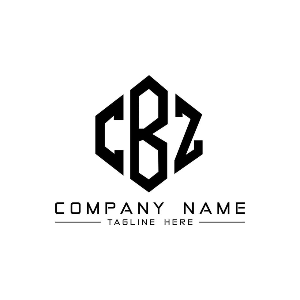 diseño de logotipo de letra cbz con forma de polígono. diseño de logotipo de forma de cubo y ...