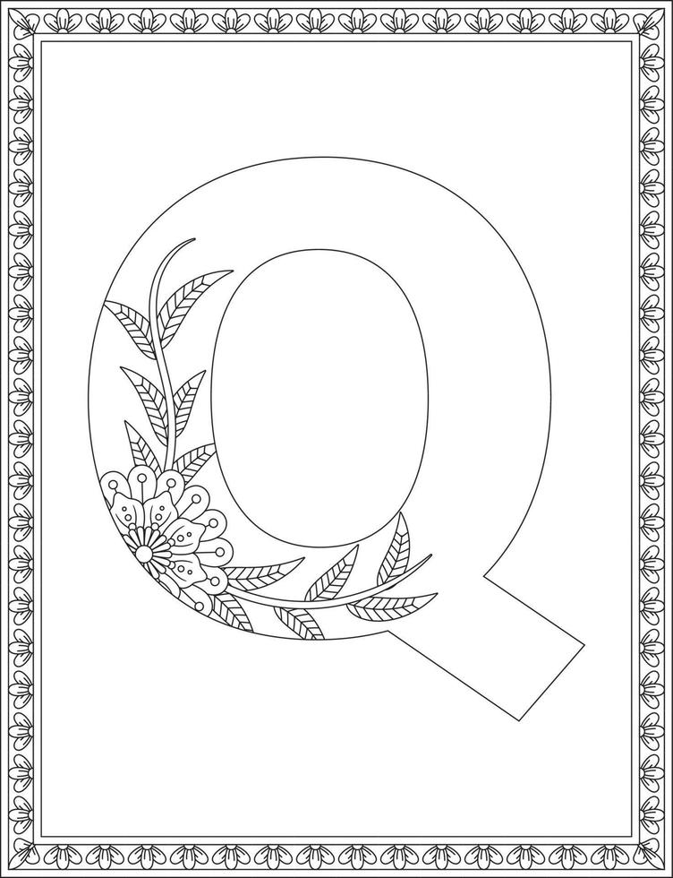 ABC Coloring Pages Letter Q 9168434 Vector Art at Vecteezy
