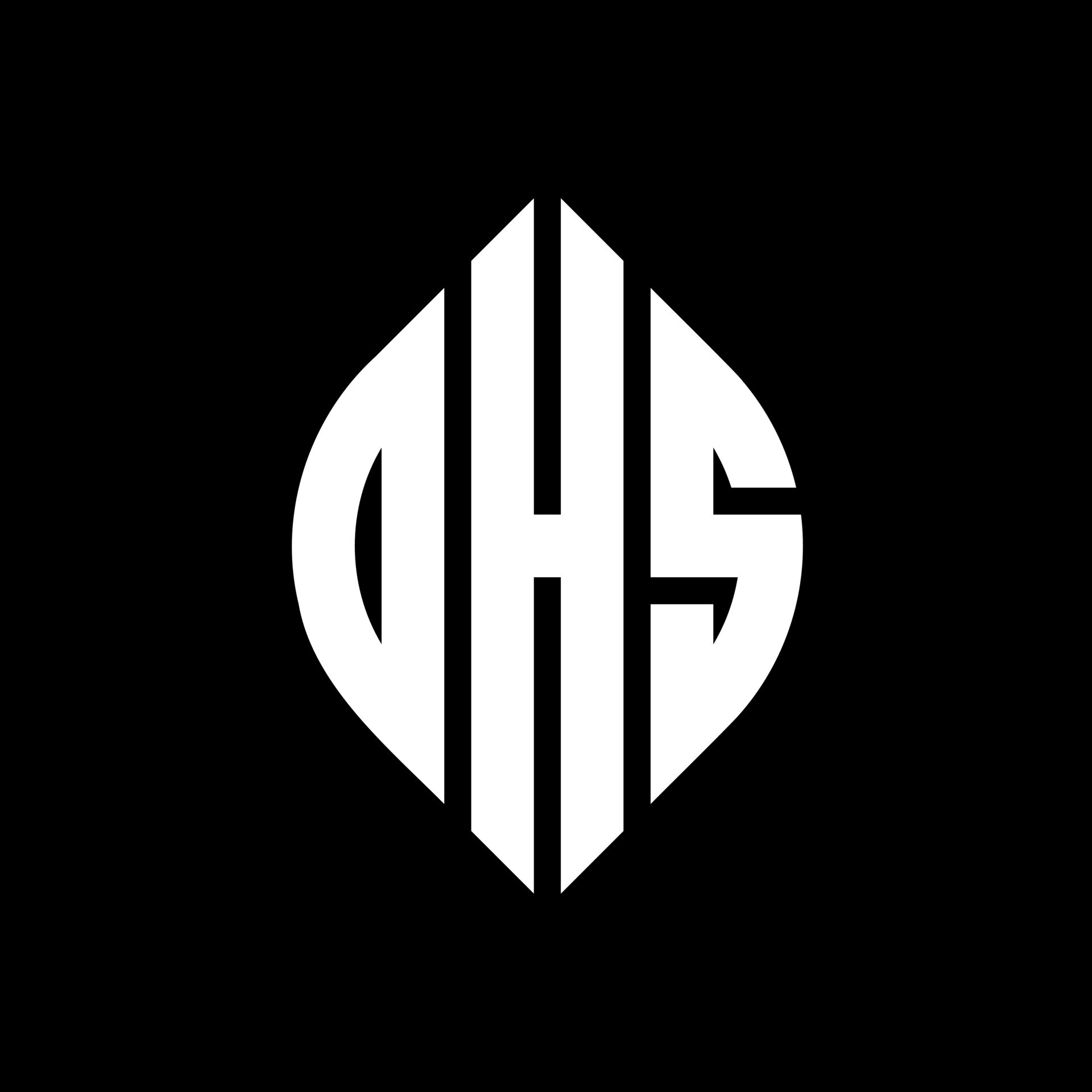 Diseño De Logotipo De Letra Circular Dhs Con Forma De Círculo Y Elipse Dhs Letras Elipses Con