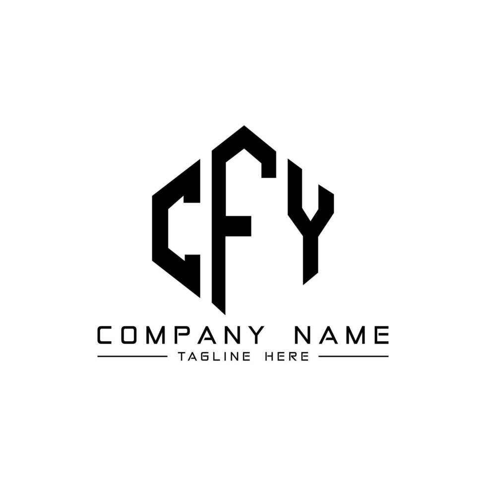 CFY letter logo design with polygon shape. CFY polygon and cube shape logo design. CFY hexagon ...