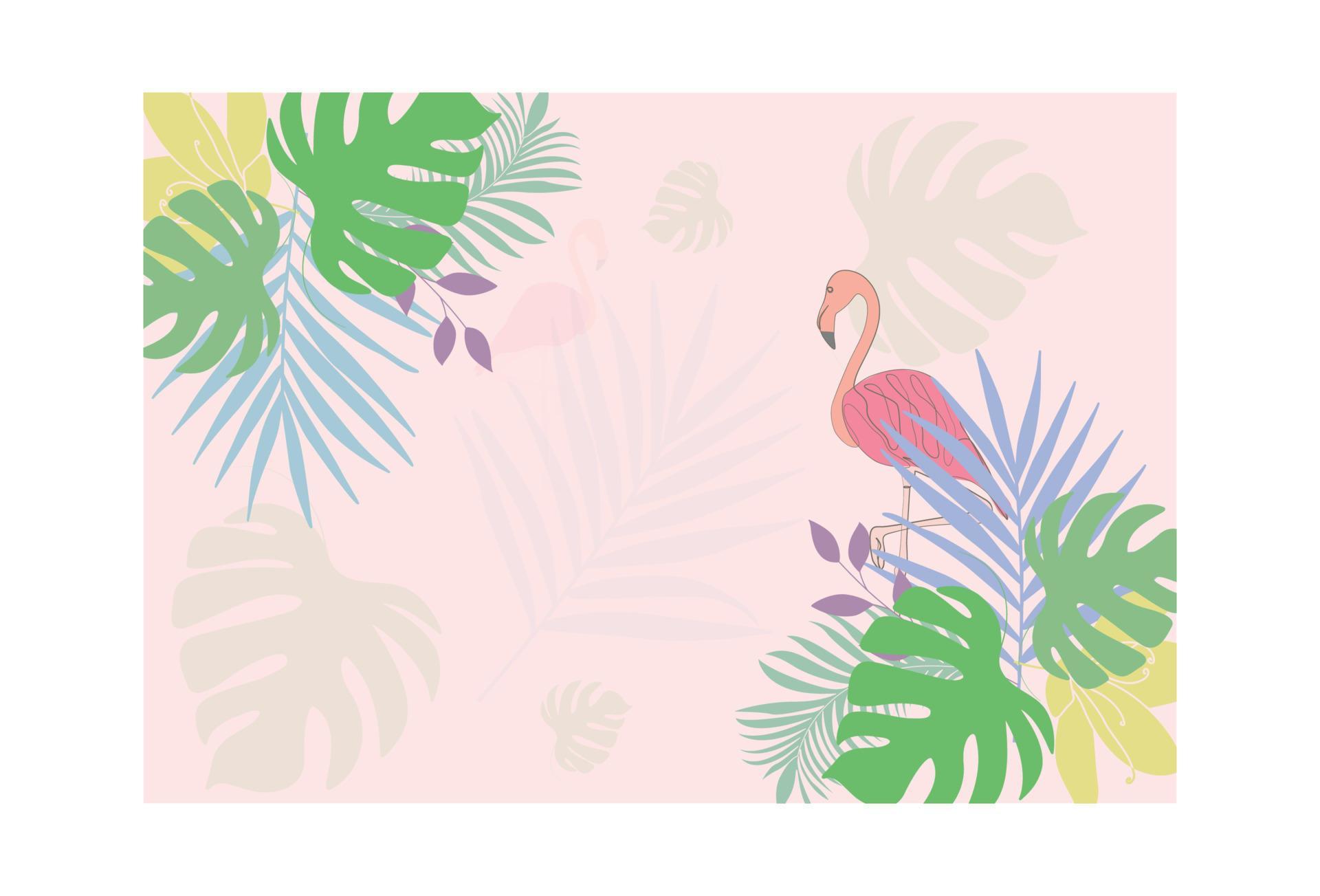 Tropical poster background flamingo art summer poster 9170559 Vector ...