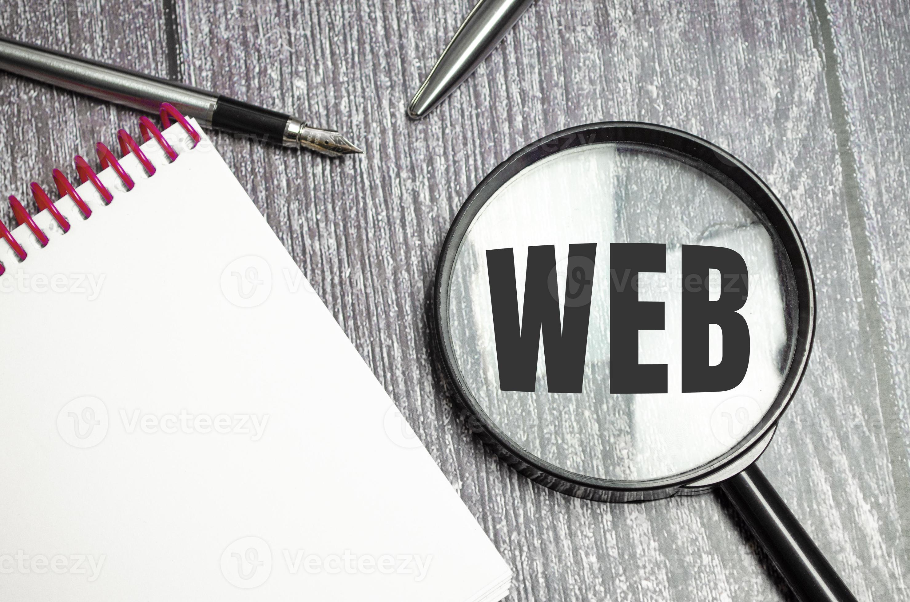 Web development concept Web word on magnifier. Development 9171314 ...