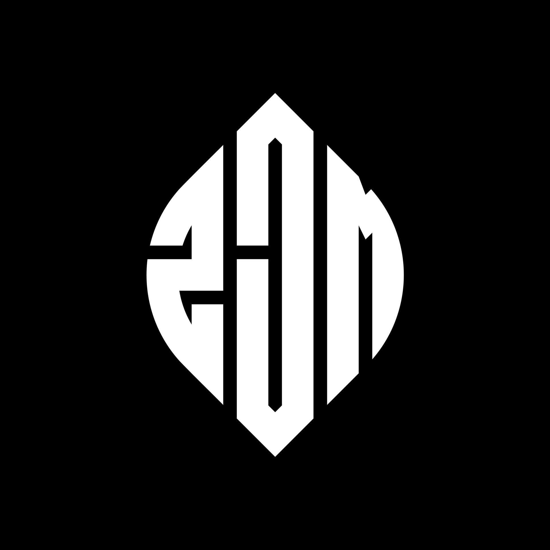 ZJM circle letter logo design with circle and ellipse shape. ZJM ...