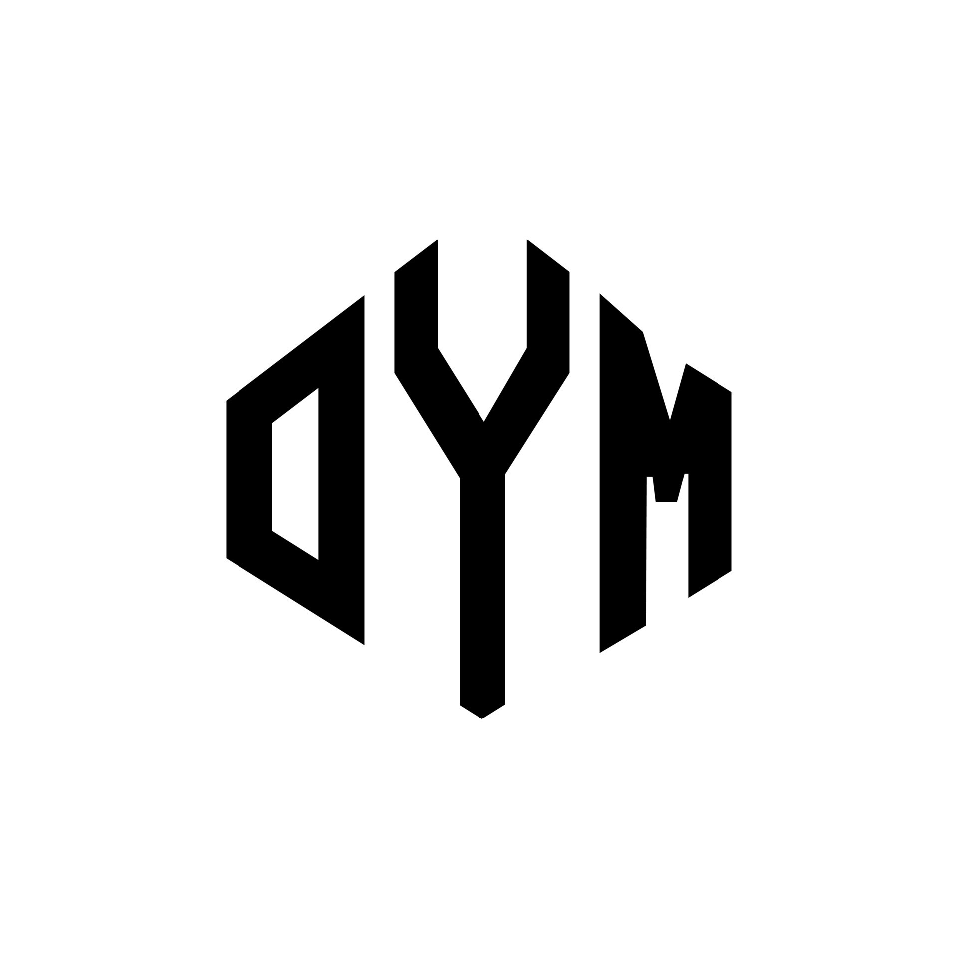 diseño de logotipo de letra oym con forma de polígono. Diseño de logotipo en forma de polígono y ...