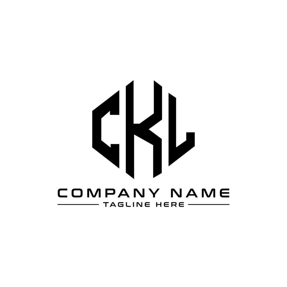 diseño de logotipo de letra ckl con forma de polígono. diseño de logotipo de forma de cubo y ...