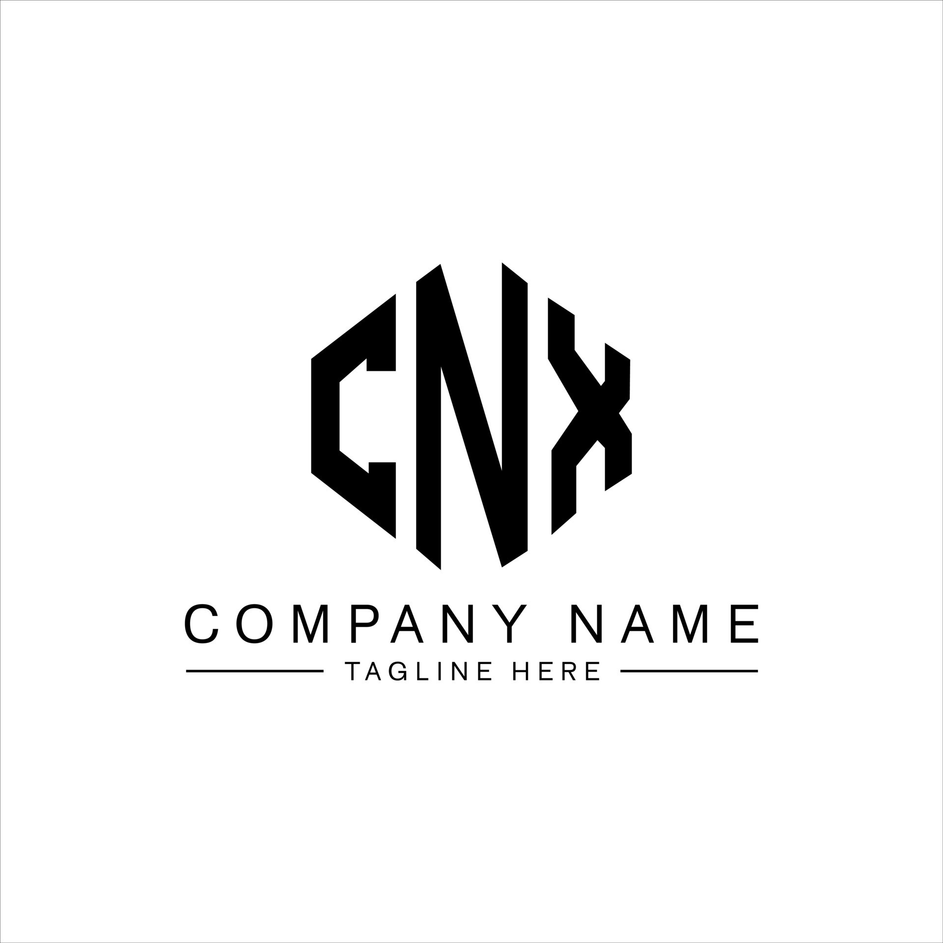 diseño de logotipo de letra cnx con forma de polígono. cnx polígono y diseño de logotipo en ...