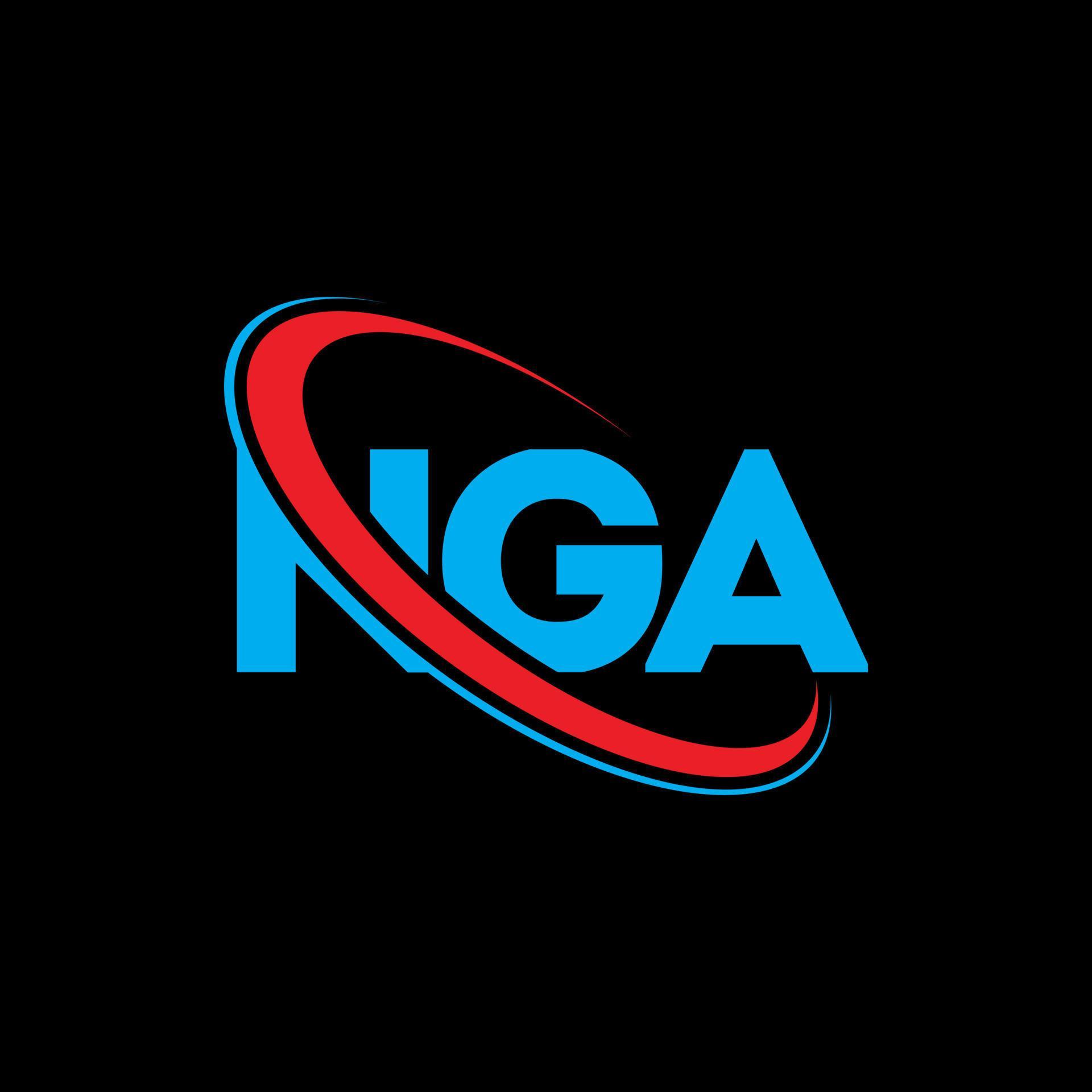 NGA logo. NGA letter. NGA letter logo design. Initials NGA logo linked with circle and uppercase ...