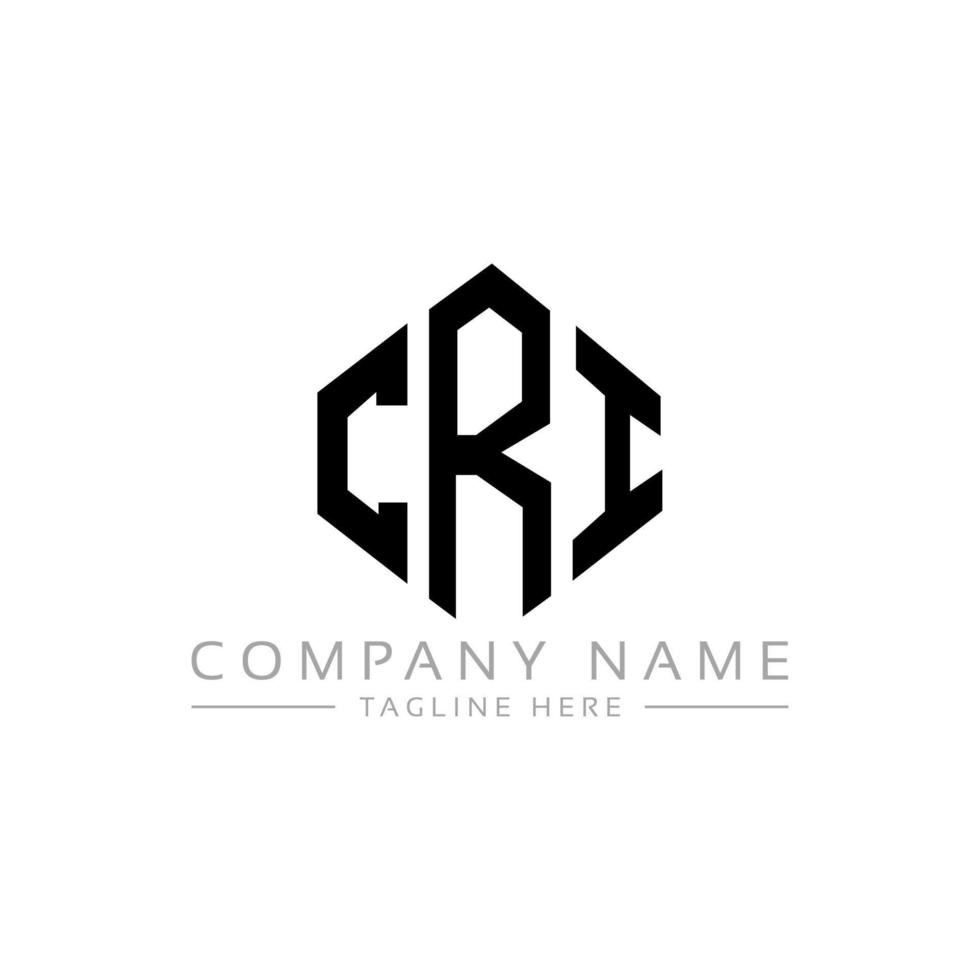 diseño de logotipo de letra cri con forma de polígono. Diseño de logotipo en forma de cubo y ...