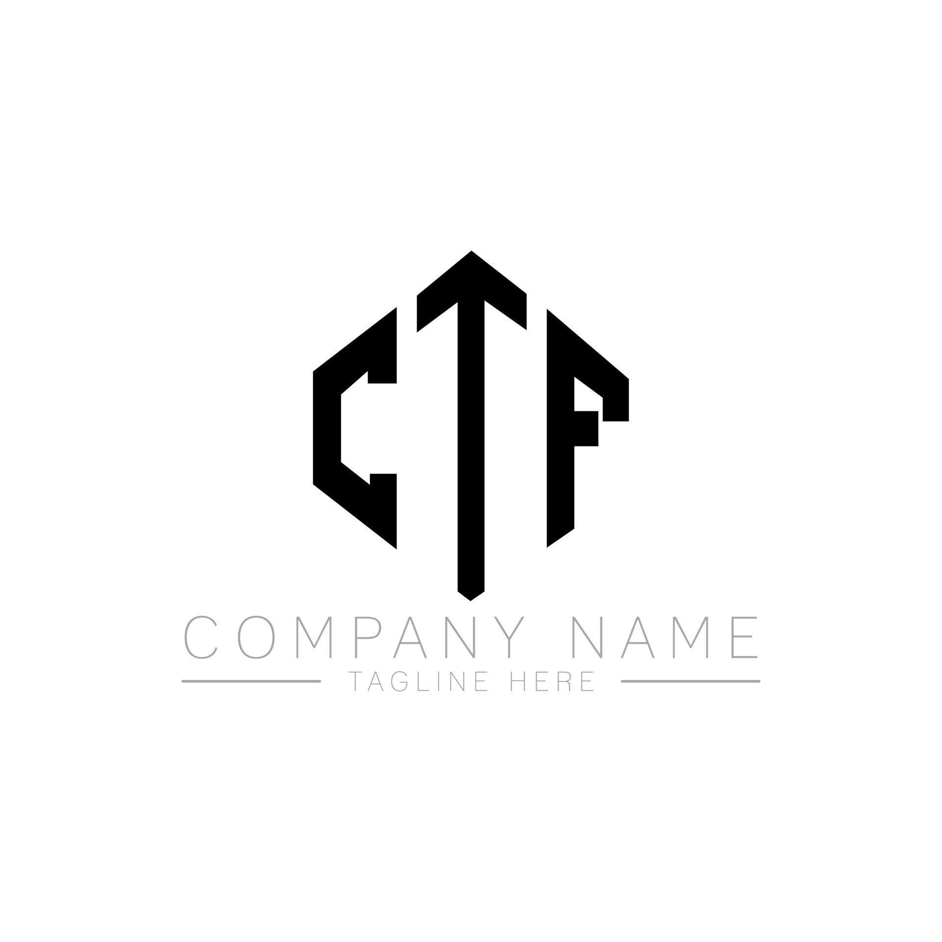 Ctf Letter Logo Design With Polygon Shape Ctf Polygon And Cube Shape Logo Design Ctf Hexagon
