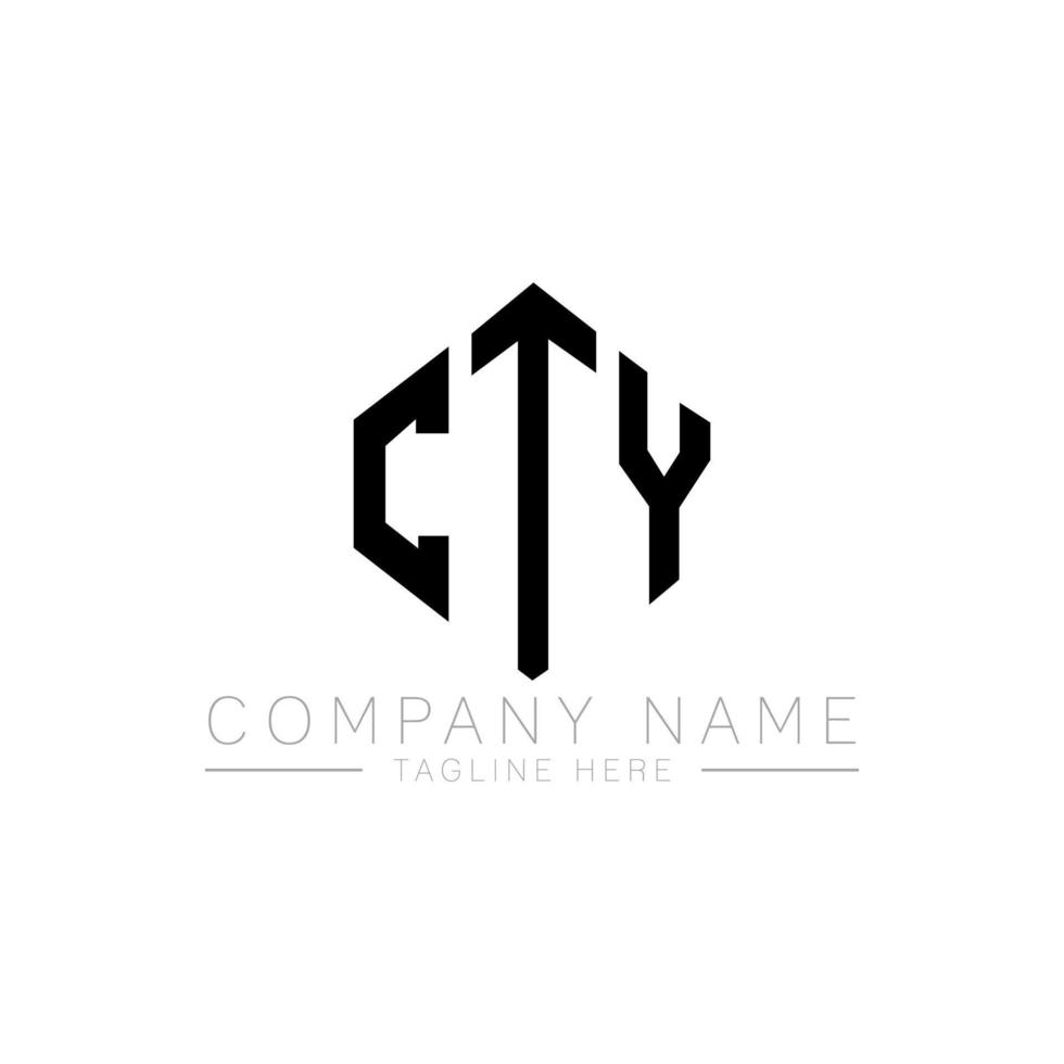 Cty Letter Logo Design With Polygon Shape Cty Polygon And Cube Shape