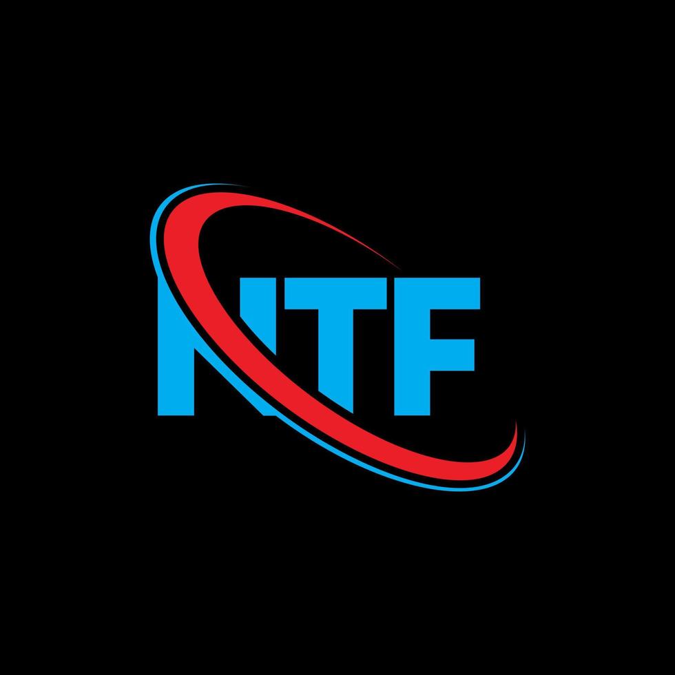 logotipo de ntf carta ntf. diseño de logotipo de letra ntf. logotipo de iniciales ntf vinculado ...
