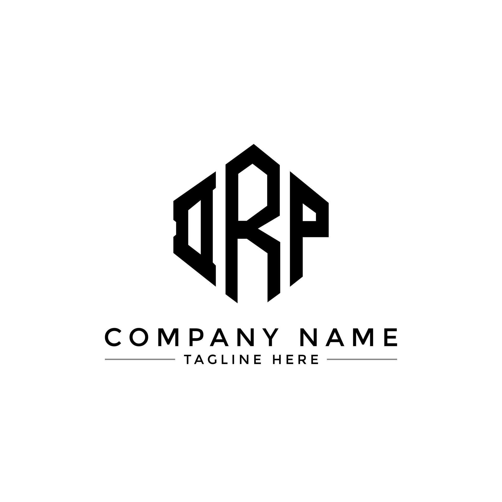 diseño de logotipo de letra drp con forma de polígono. Diseño de logotipo en forma de cubo y ...