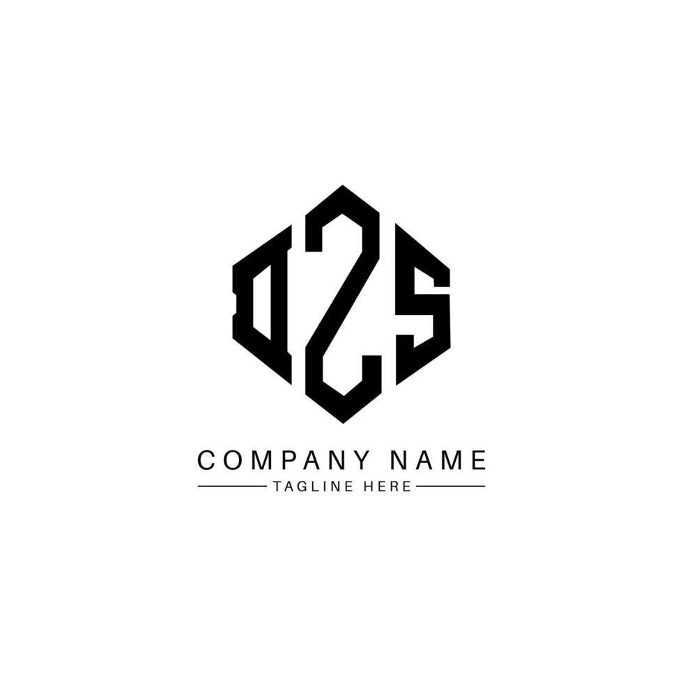 DZS letter logo design with polygon shape. DZS polygon and cube shape logo design. DZS hexagon ...