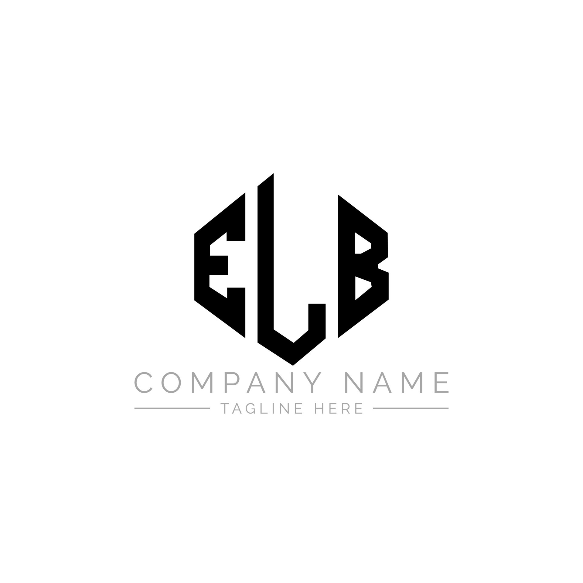 ELB letter logo design with polygon shape. ELB polygon and cube shape logo design. ELB hexagon ...