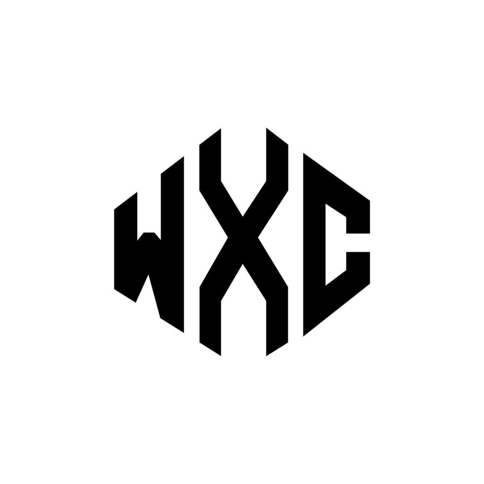 diseño de logotipo de letra wxc con forma de polígono. diseño de logotipo en forma de cubo y ...