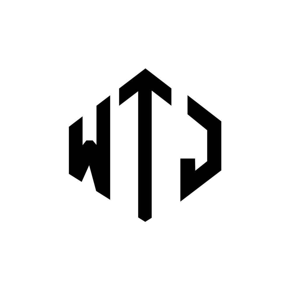 WTJ letter logo design with polygon shape. WTJ polygon and cube shape logo design. WTJ hexagon ...