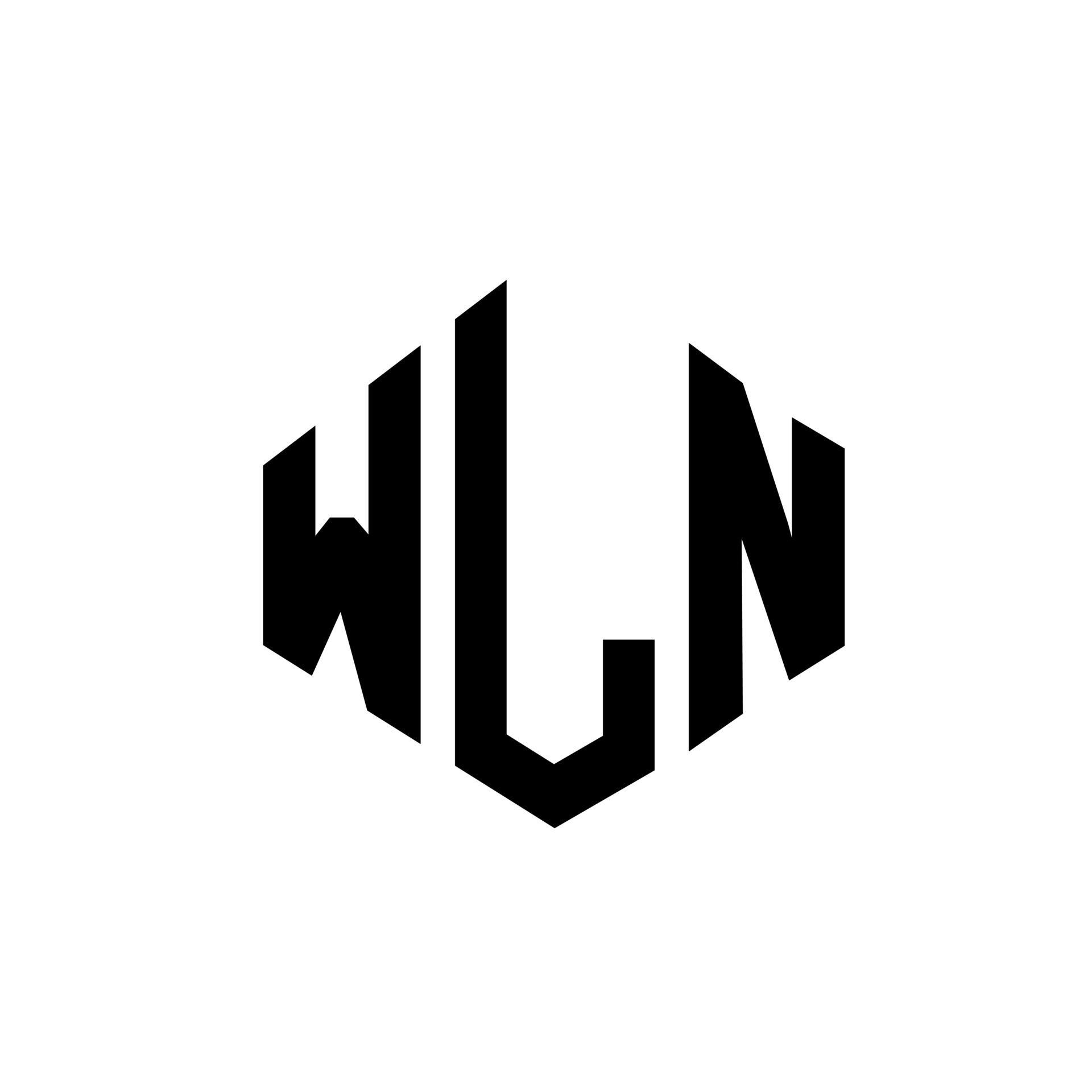 WLN letter logo design with polygon shape. WLN polygon and cube shape ...