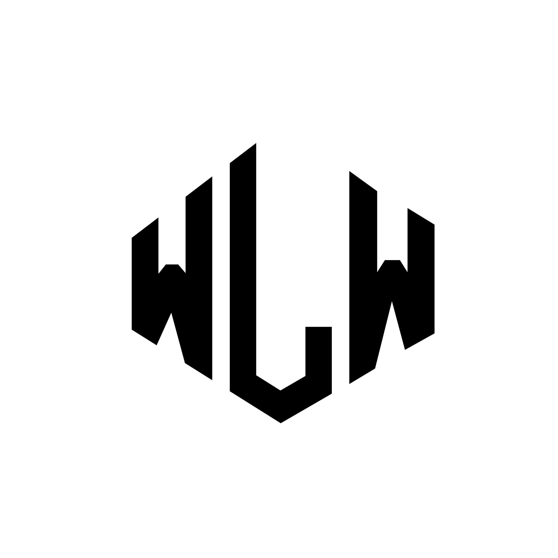 WLW letter logo design with polygon shape. WLW polygon and cube shape logo design. WLW hexagon ...
