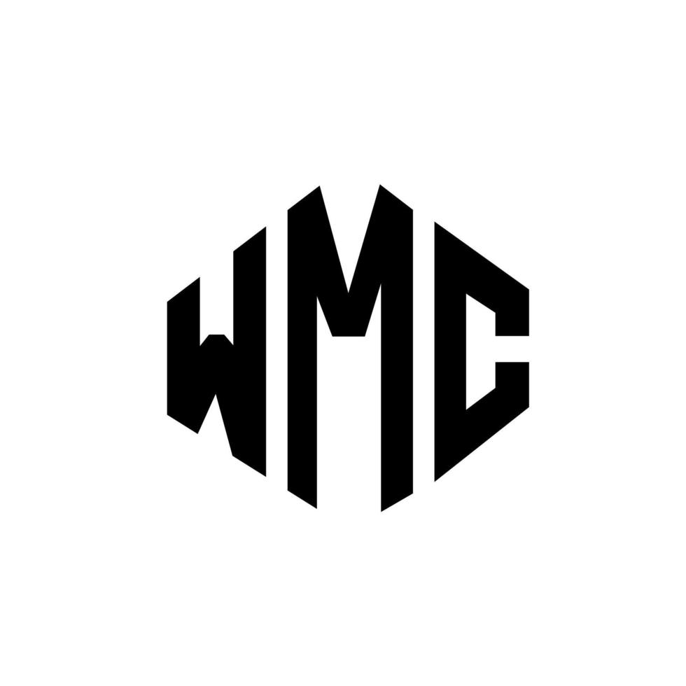 diseño de logotipo de letra wmc con forma de polígono. diseño de logotipo en forma de cubo y ...