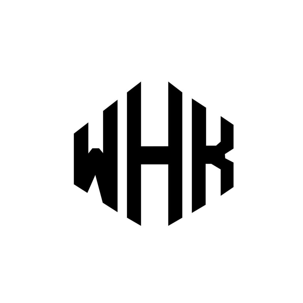 WHK letter logo design with polygon shape. WHK polygon and cube shape logo design. WHK hexagon ...