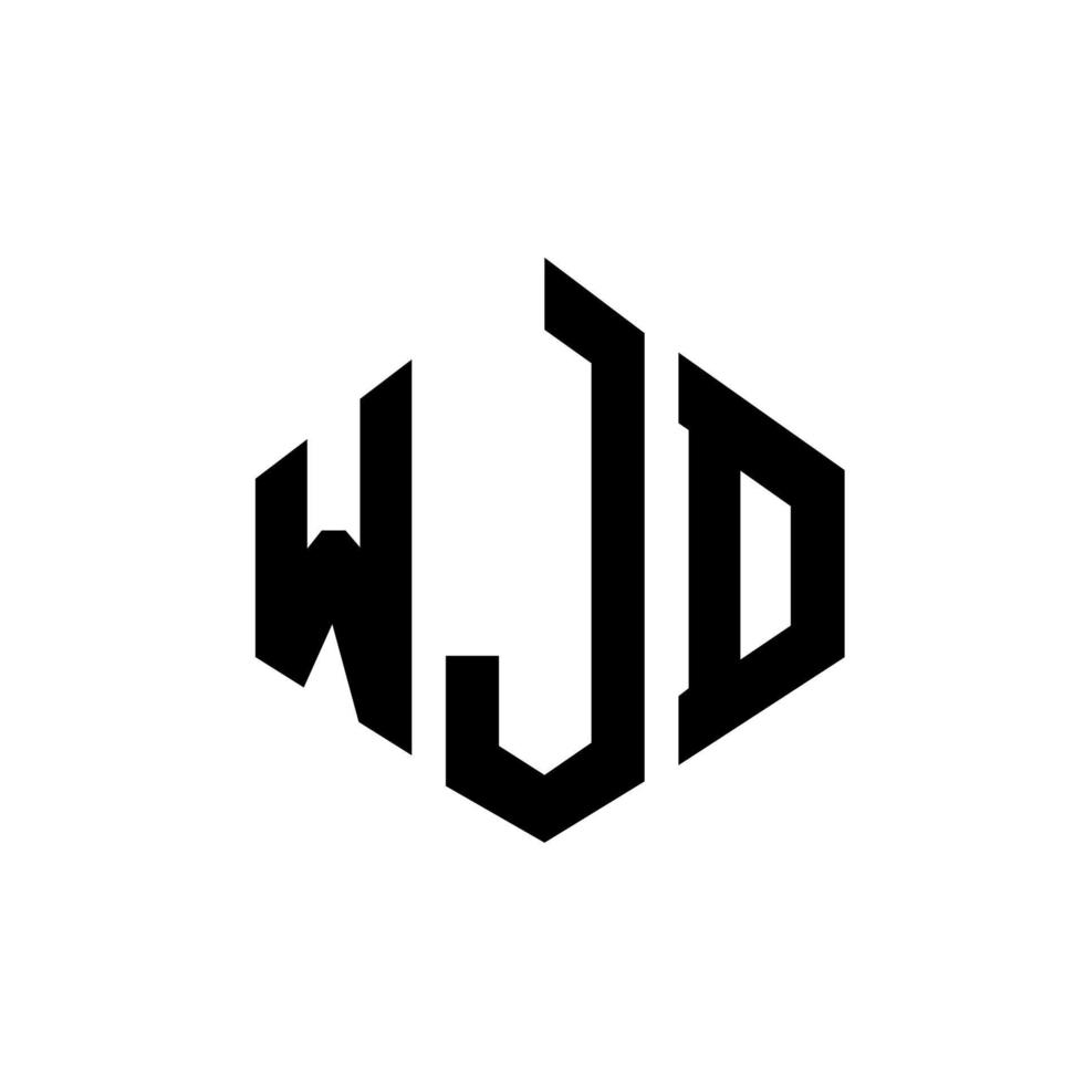 WJD letter logo design with polygon shape. WJD polygon and cube shape logo design. WJD hexagon ...
