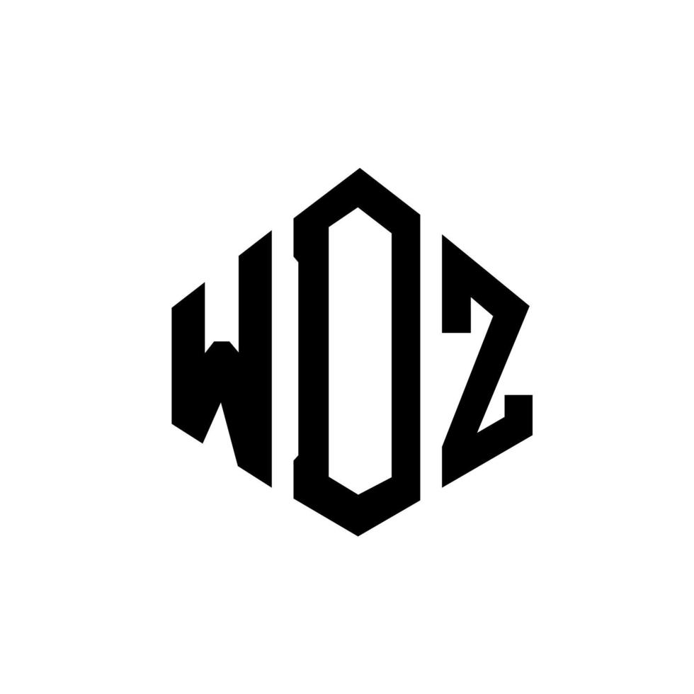 diseño de logotipo de letra wdz con forma de polígono. diseño de logotipo en forma de cubo y ...