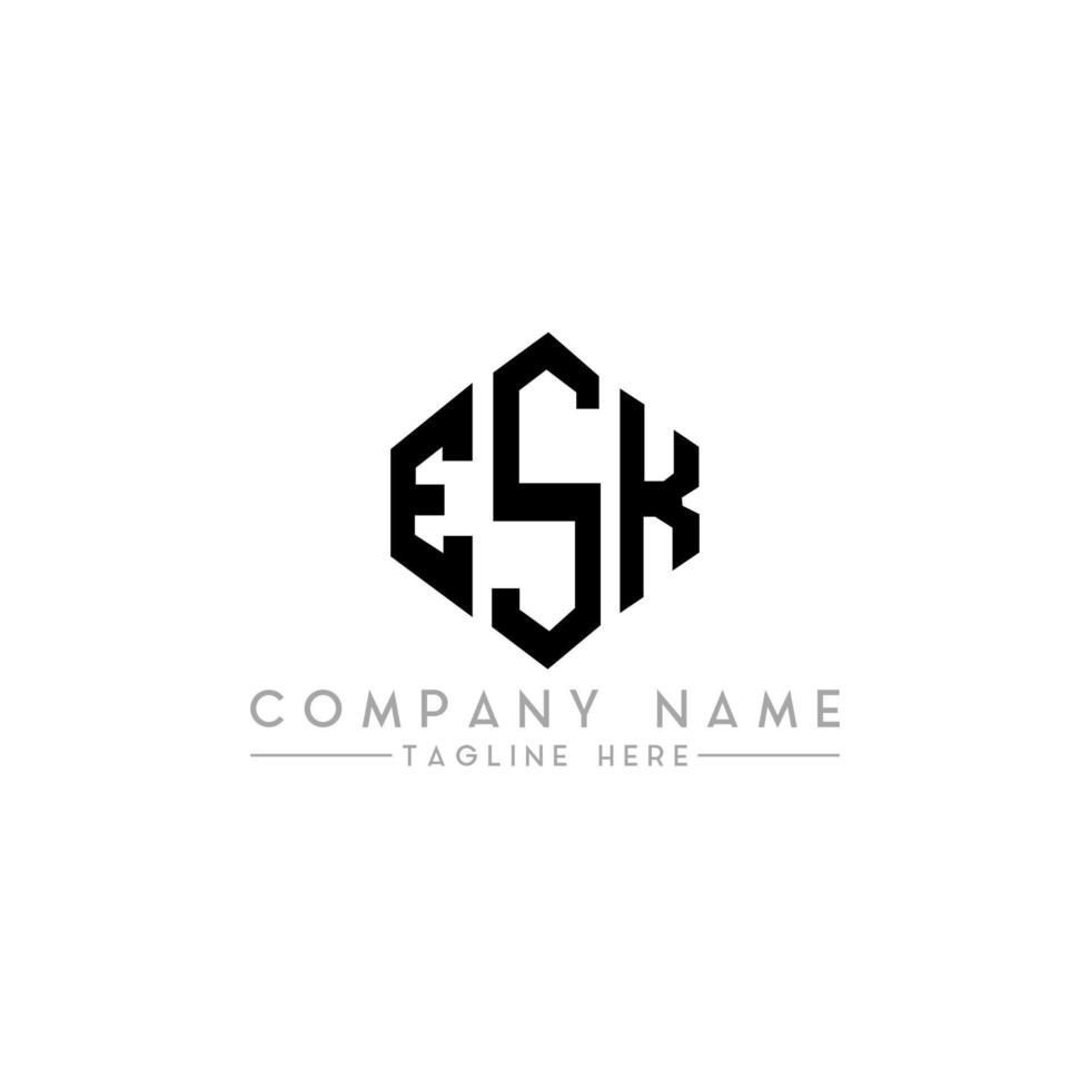 ESK letter logo design with polygon shape. ESK polygon and cube shape logo design. ESK hexagon ...